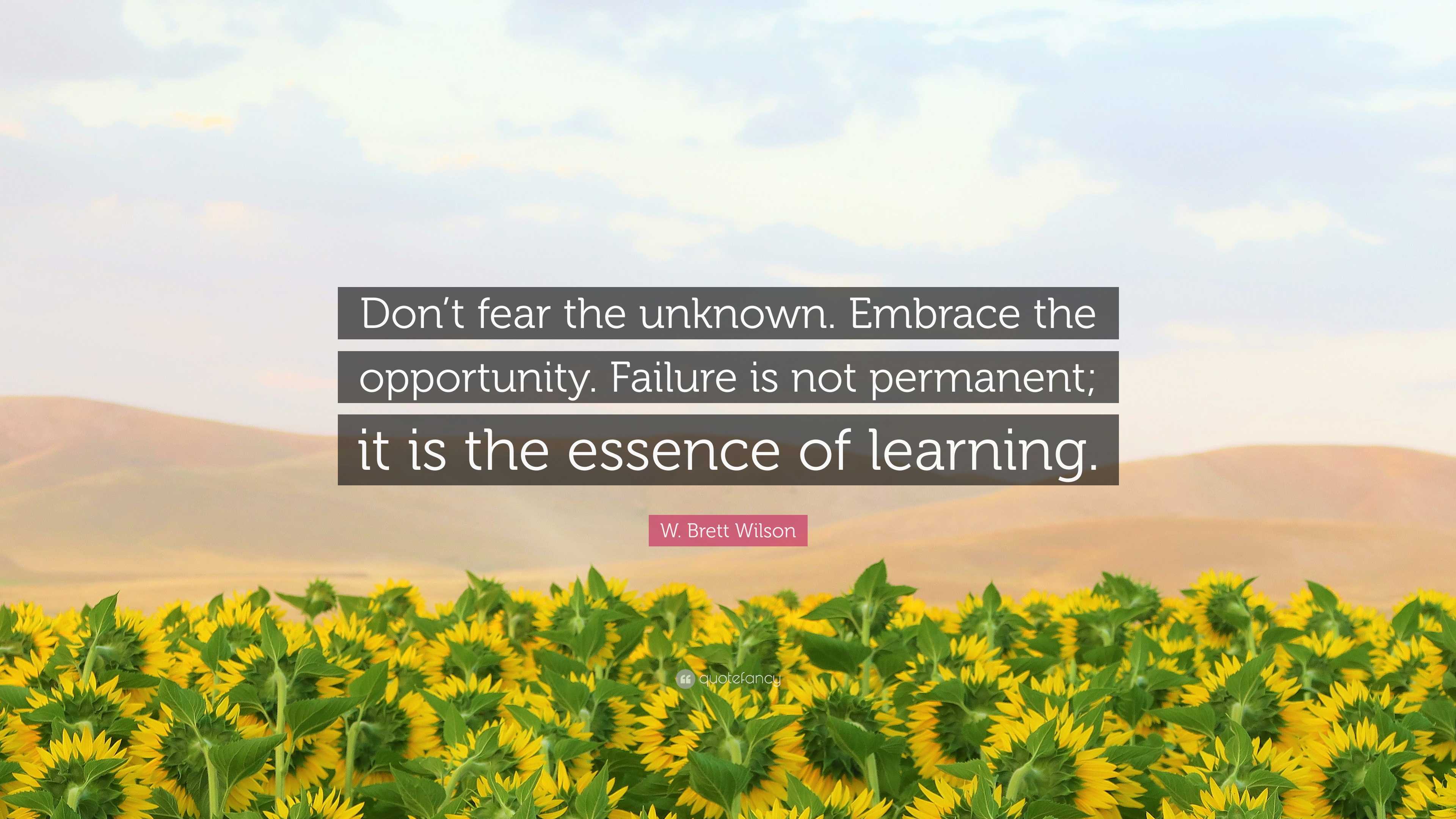 W. Brett Wilson Quote: “Don’t fear the unknown. Embrace the opportunity ...