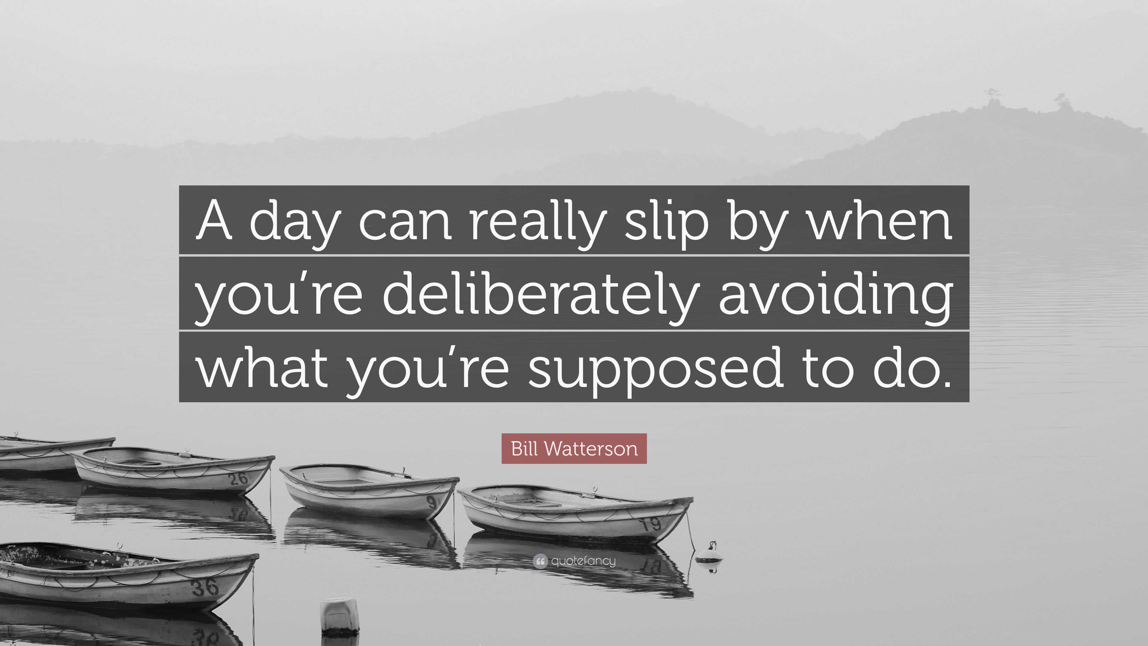 Bill Watterson Quote: “A day can really slip by when you’re ...