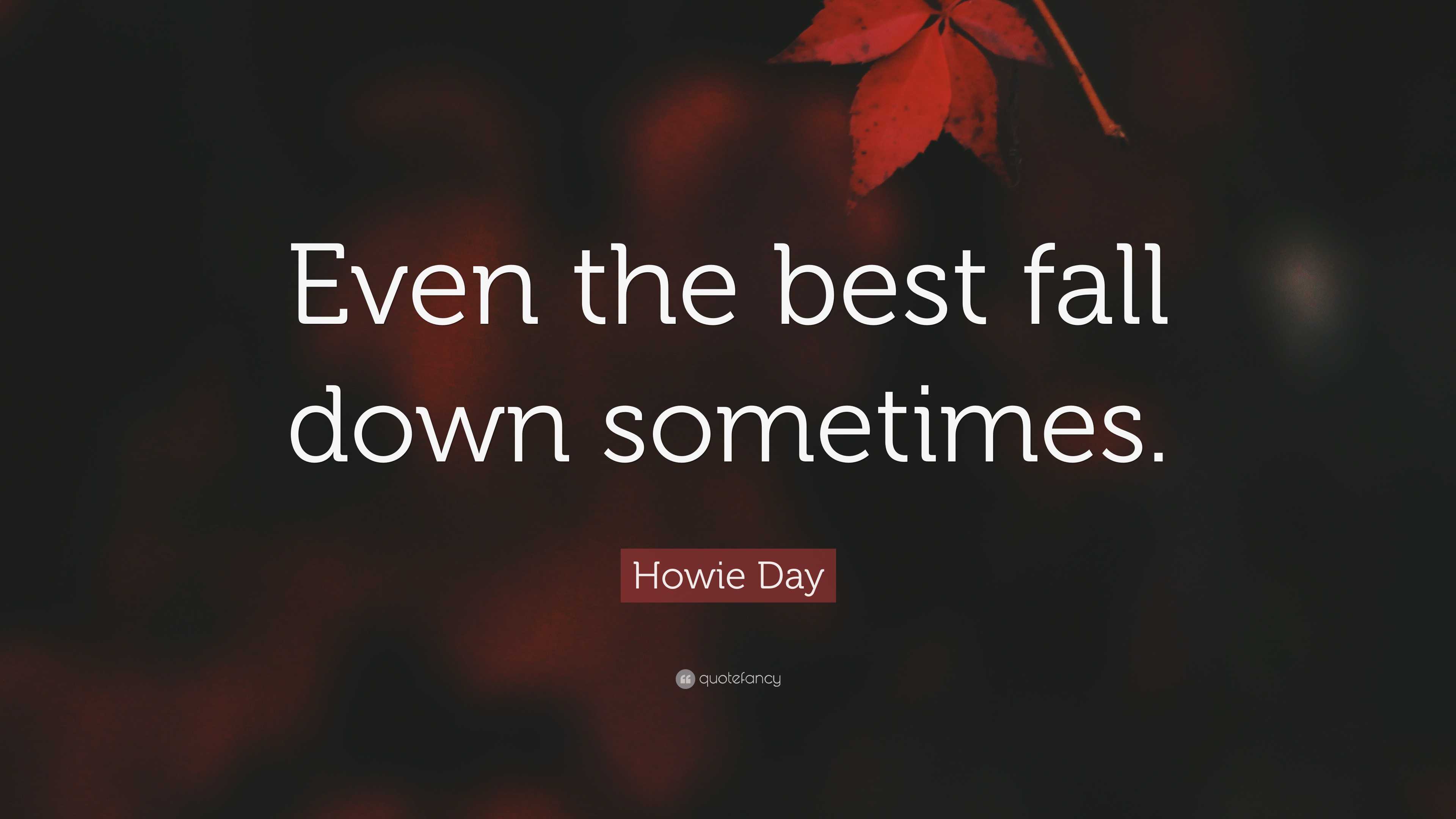 Howie Day Quote: “Even the best fall down sometimes.”