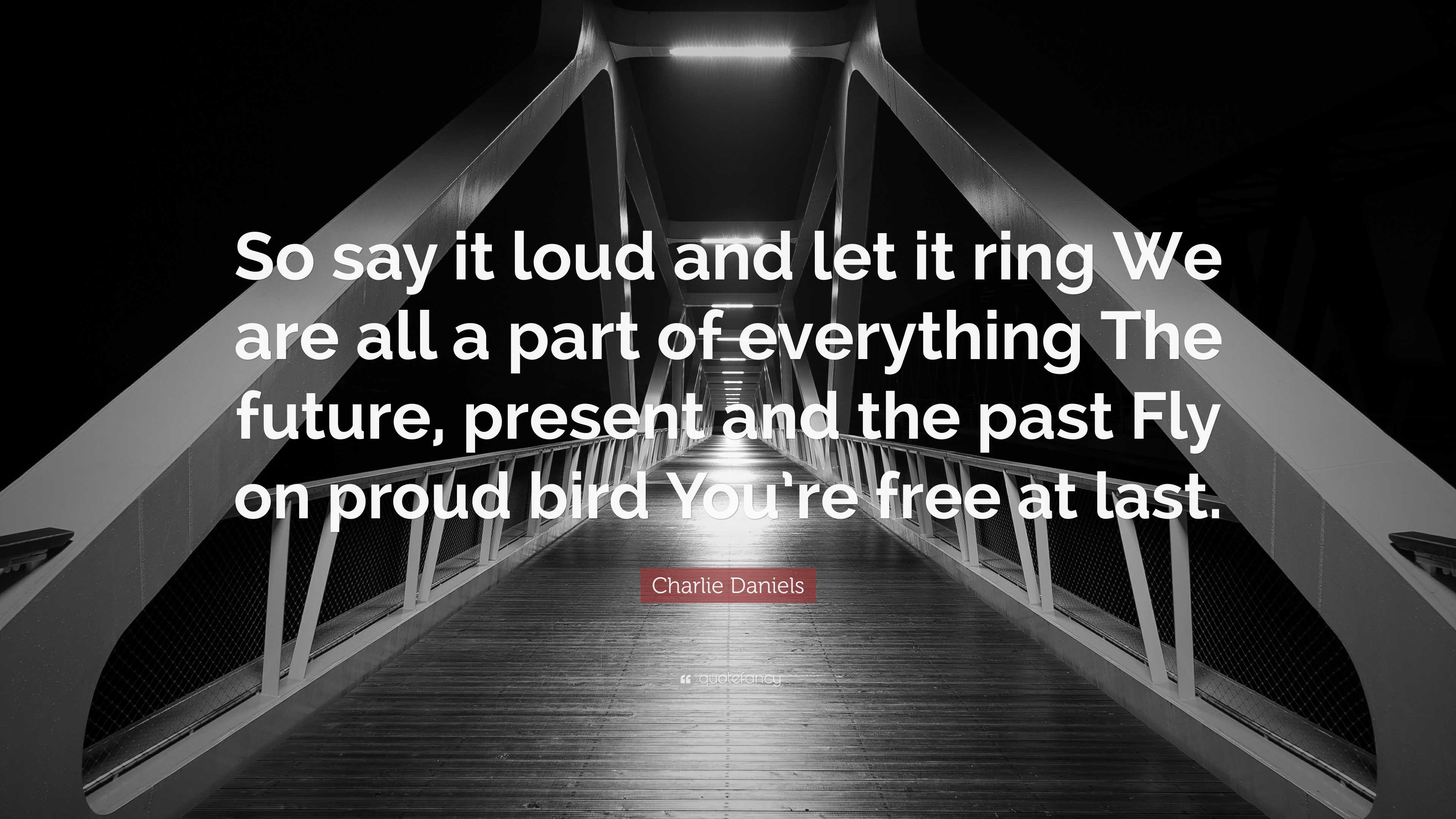 Charlie Daniels Quote: “So say it loud and let it ring We are all a ...