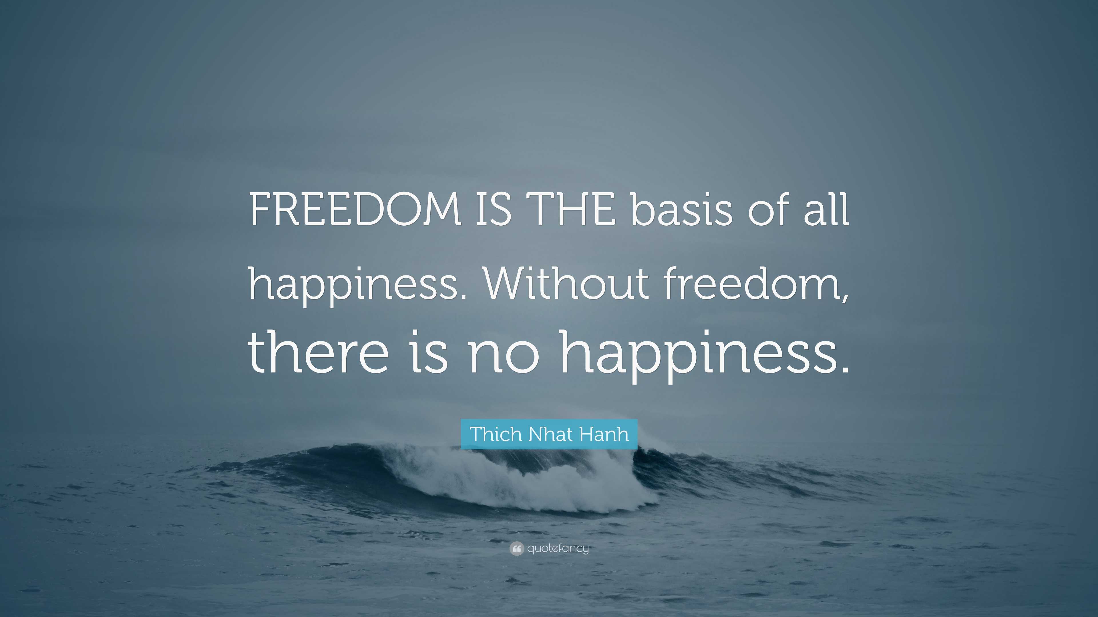 Thich Nhat Hanh Quote: “FREEDOM IS THE basis of all happiness. Without ...