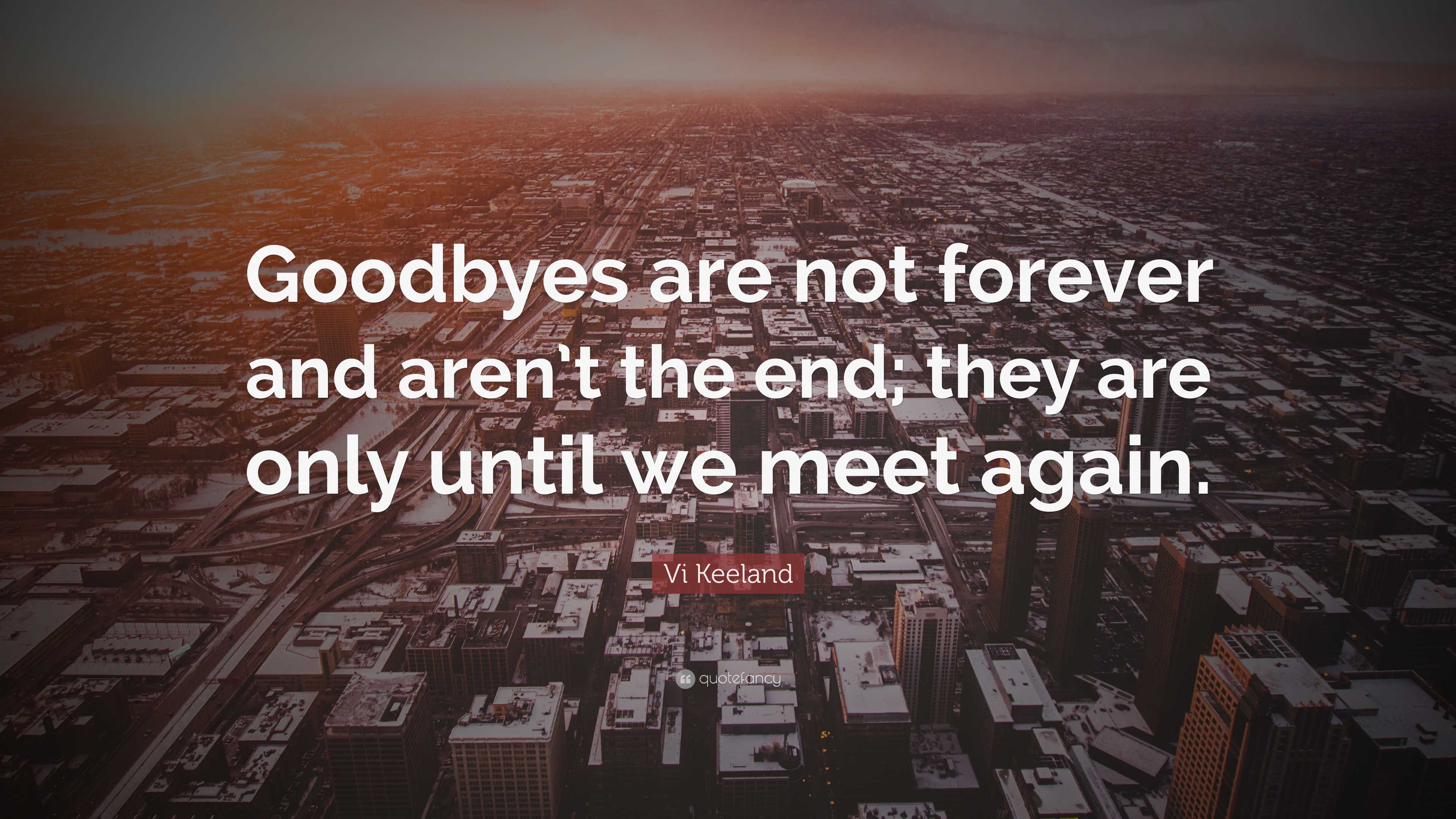 Vi Keeland Quote: “Goodbyes are not forever and aren’t the end; they ...