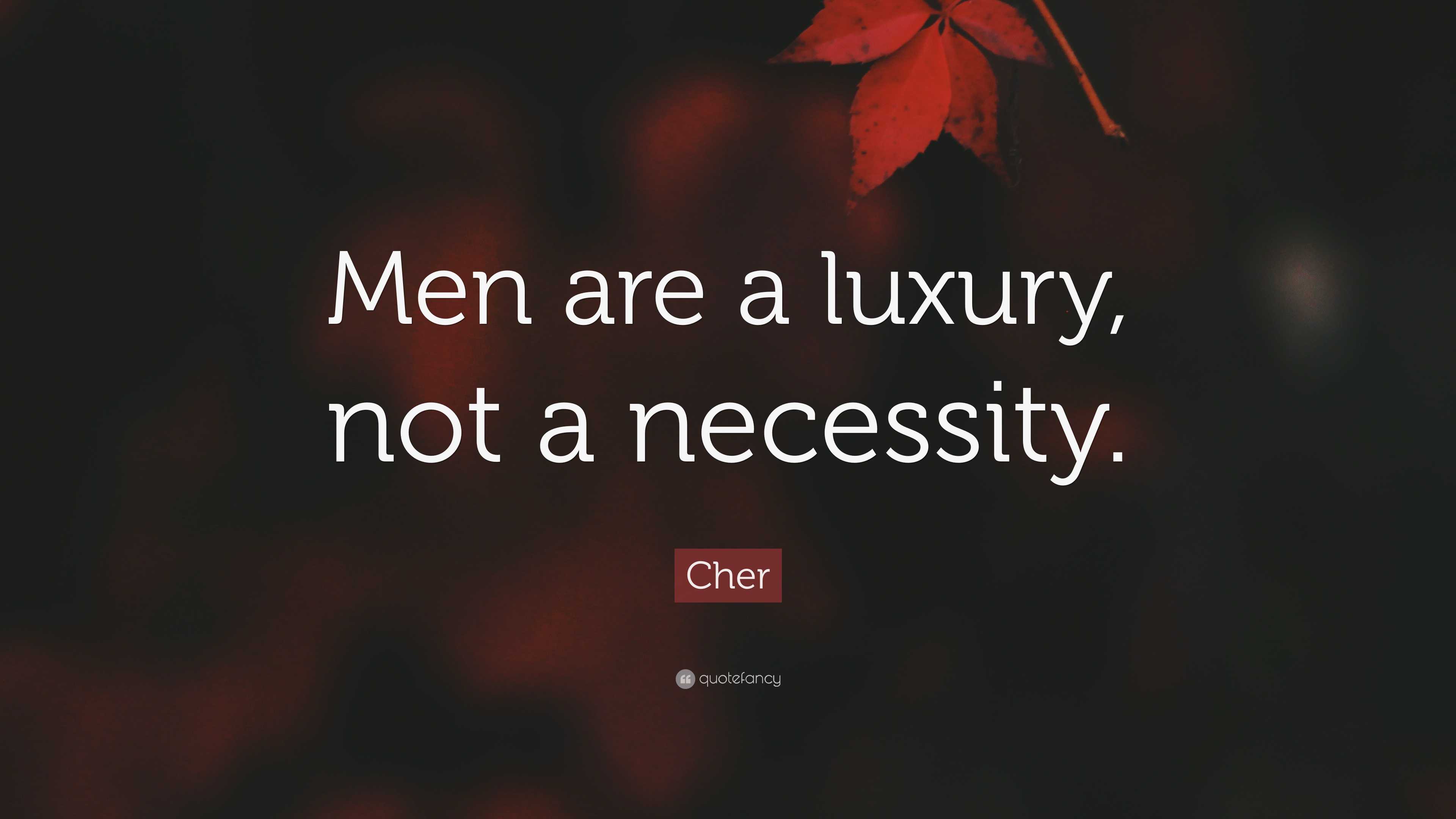 Cher Quote: “Men are a luxury, not a necessity.”