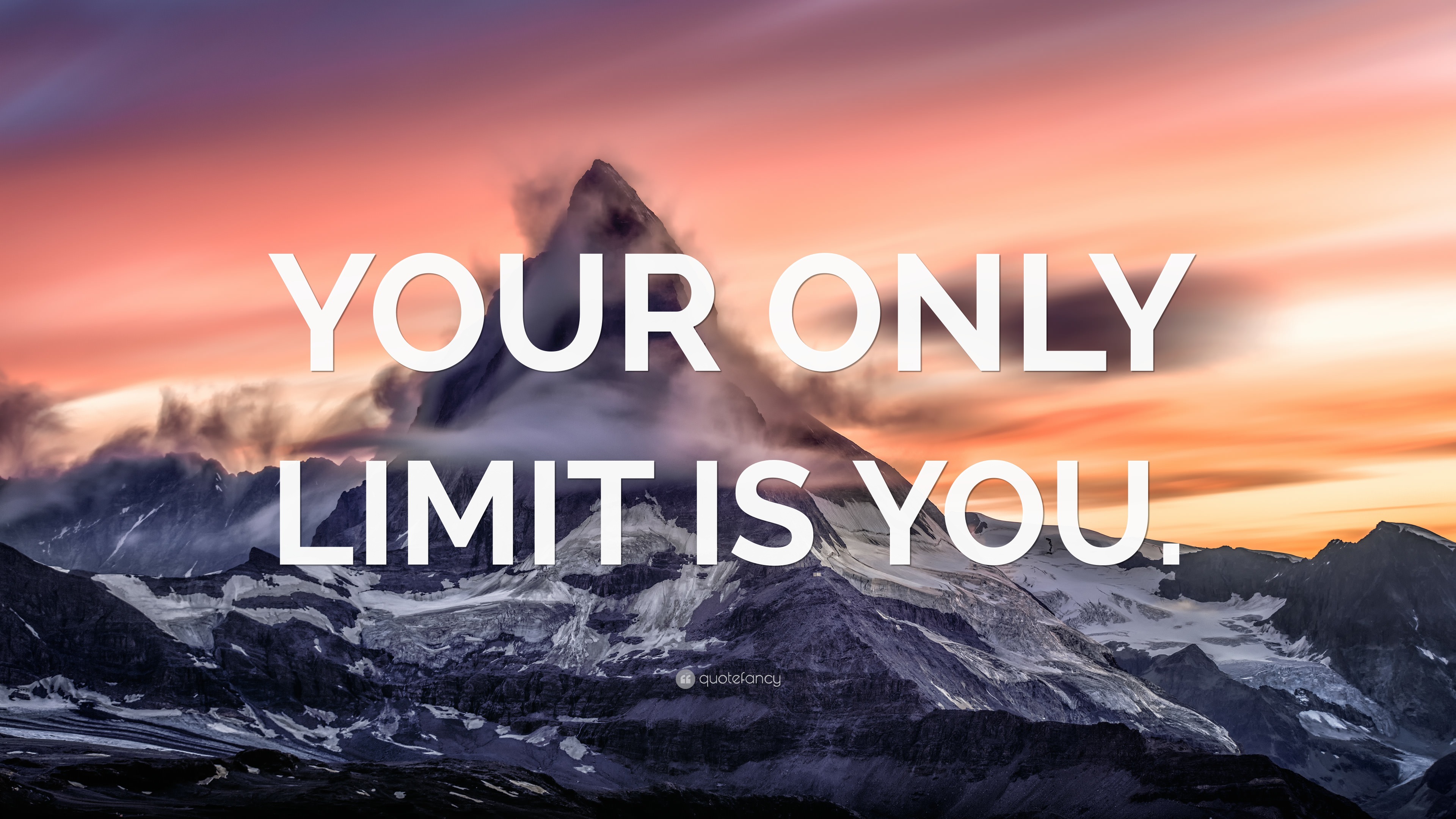 “YOUR ONLY LIMIT IS YOU.” Wallpaper by QuoteFancy