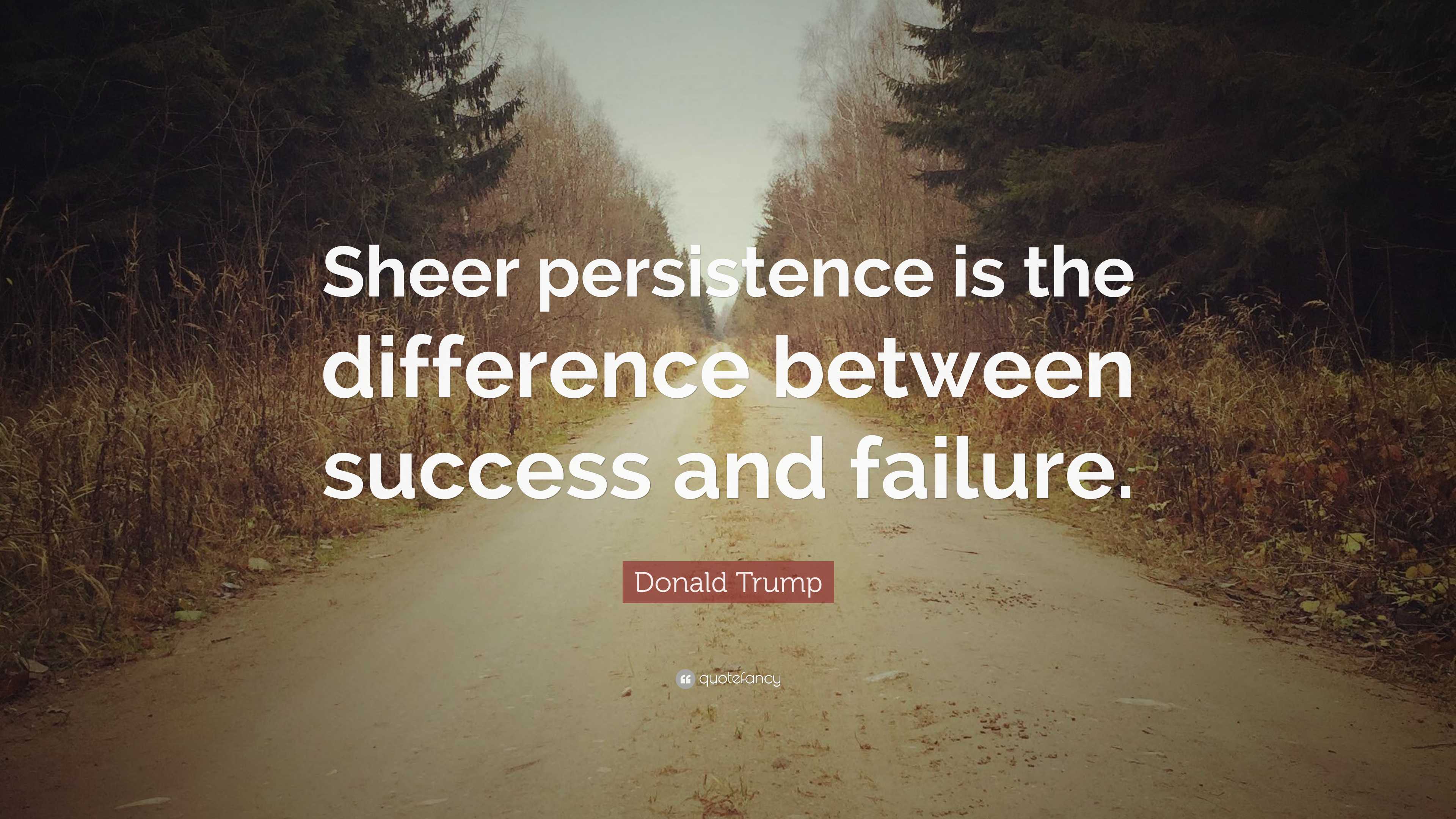 Donald Trump Quote: “Sheer persistence is the difference between ...