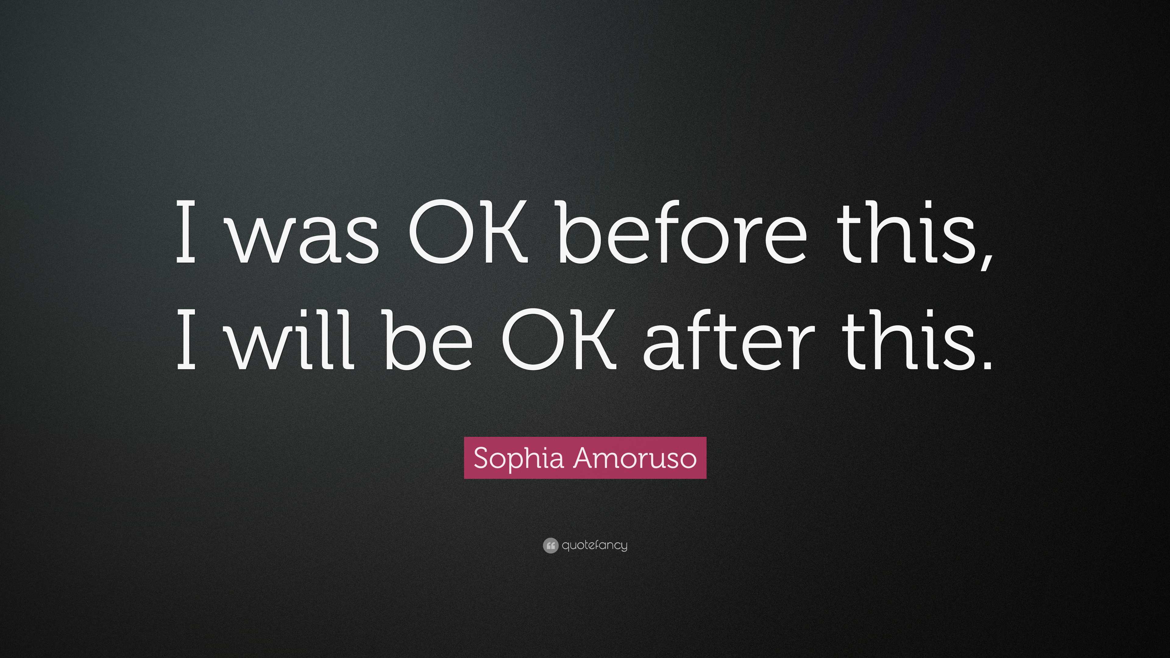 Sophia Amoruso Quote: “I was OK before this, I will be OK after this.”