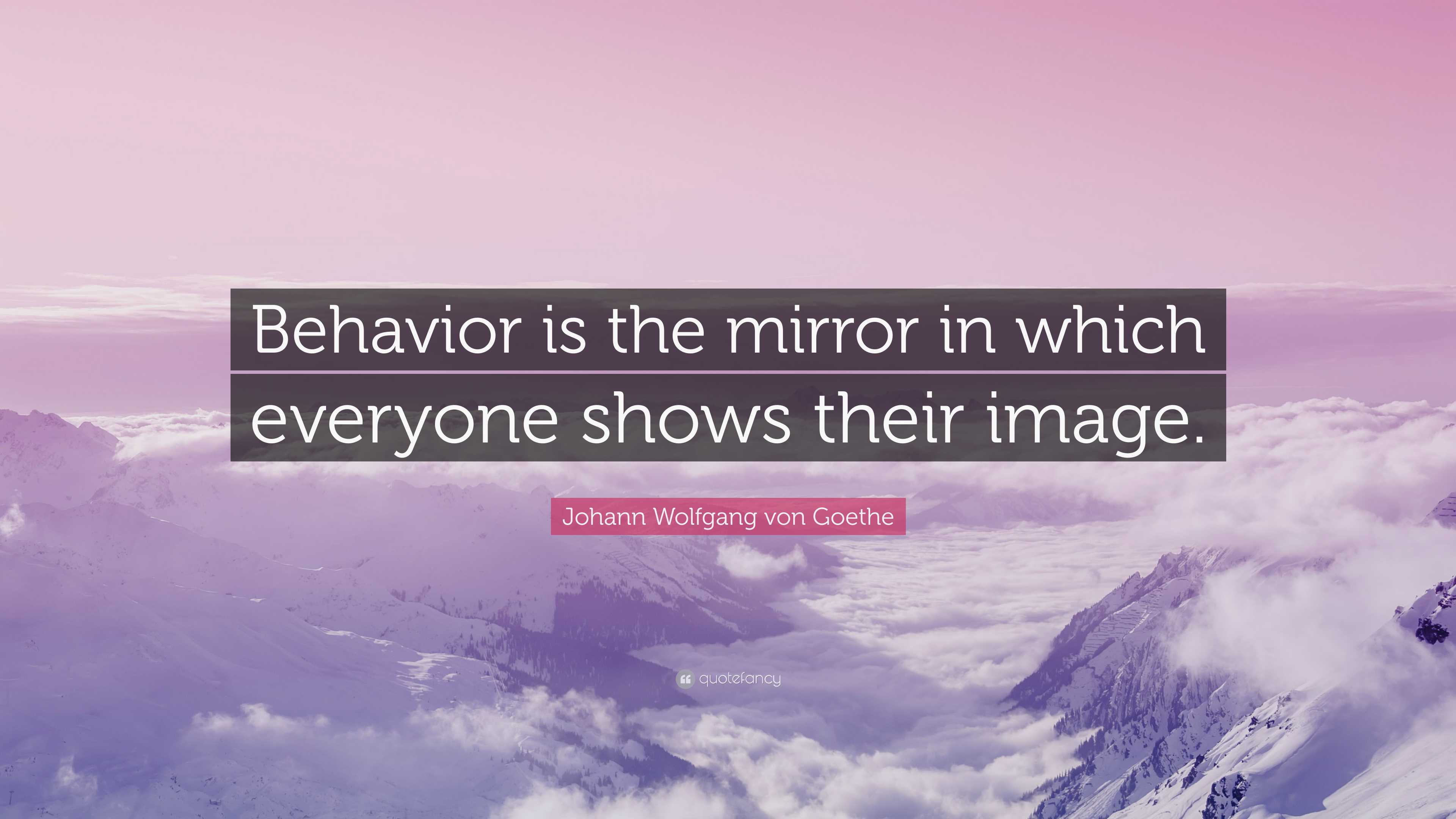 Johann Wolfgang von Goethe Quote: “Behavior is the mirror in which ...