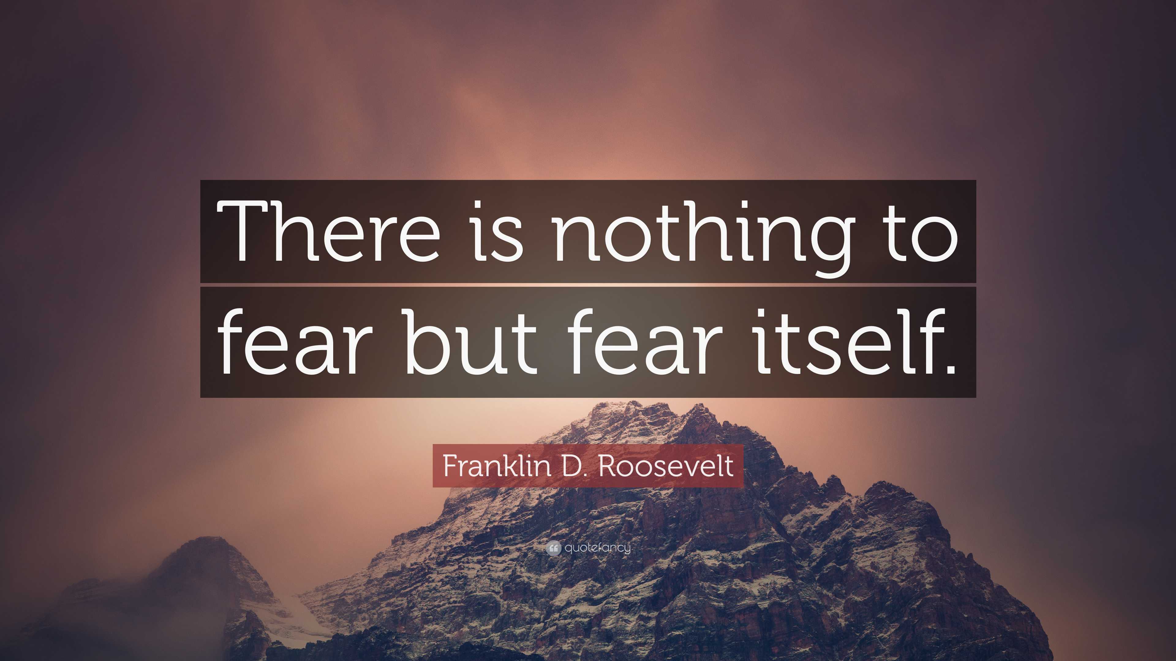 Franklin D. Roosevelt Quote: “There is nothing to fear but fear itself.”