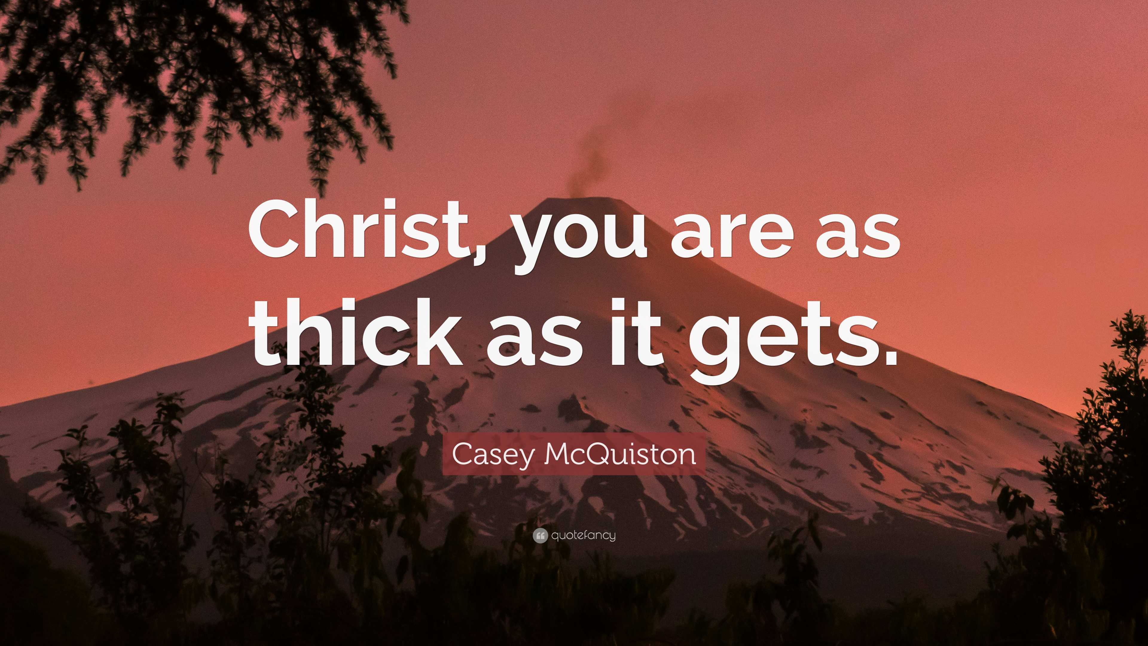 Casey McQuiston Quote: “Christ, you are as thick as it gets.”