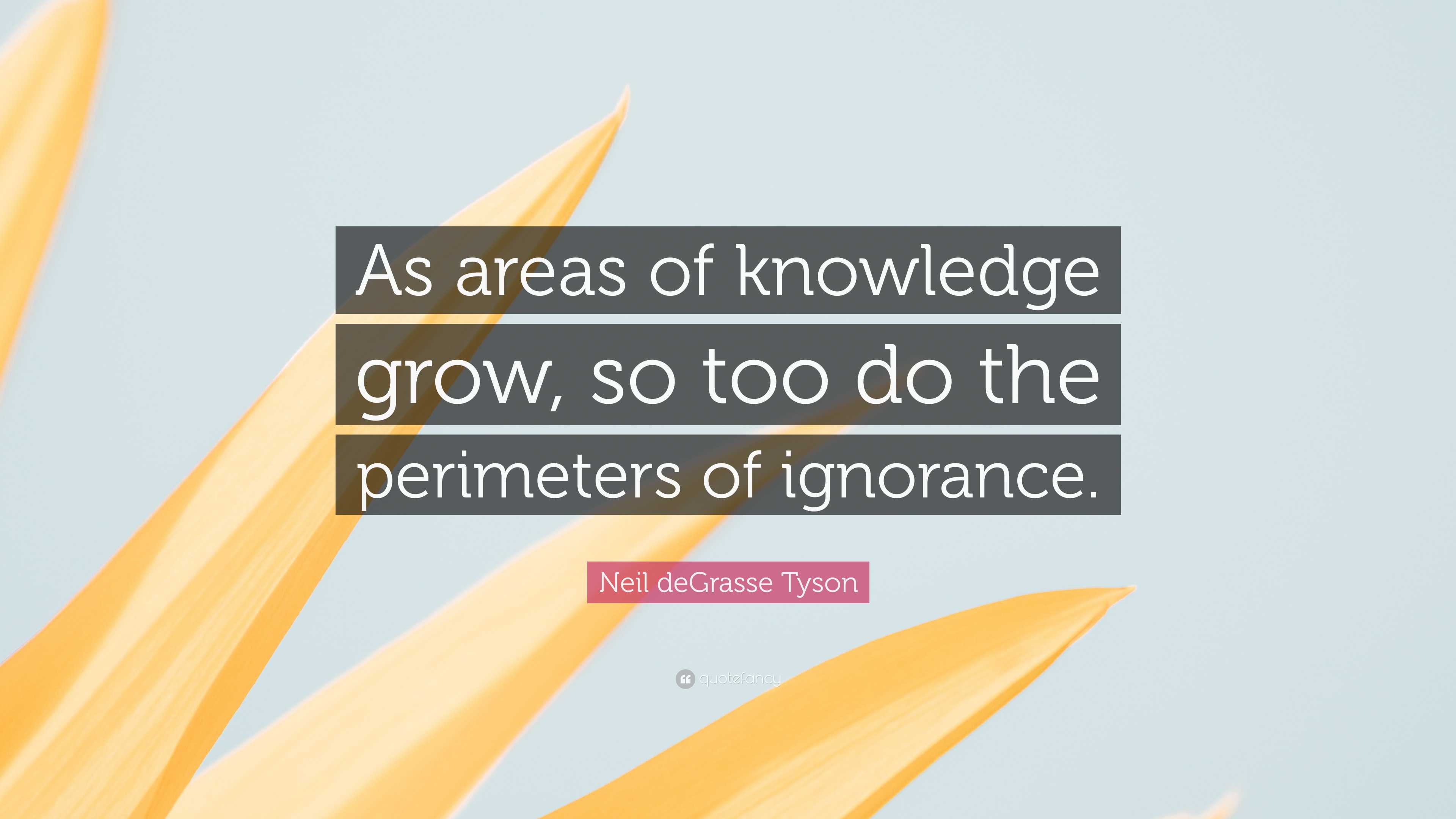 Neil deGrasse Tyson Quote: “As areas of knowledge grow, so too do the ...