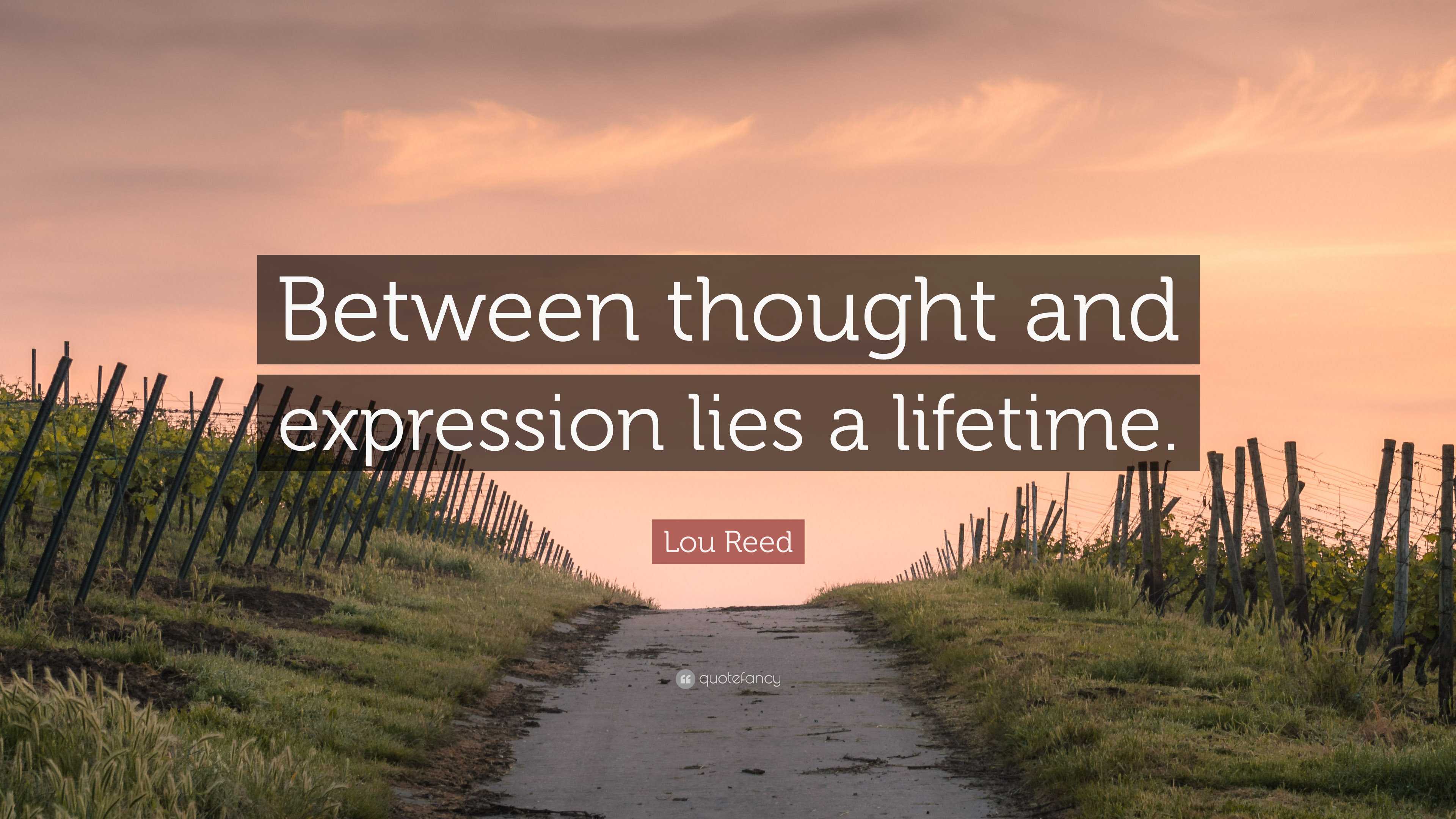 Lou Reed Quote: “Between thought and expression lies a lifetime.”