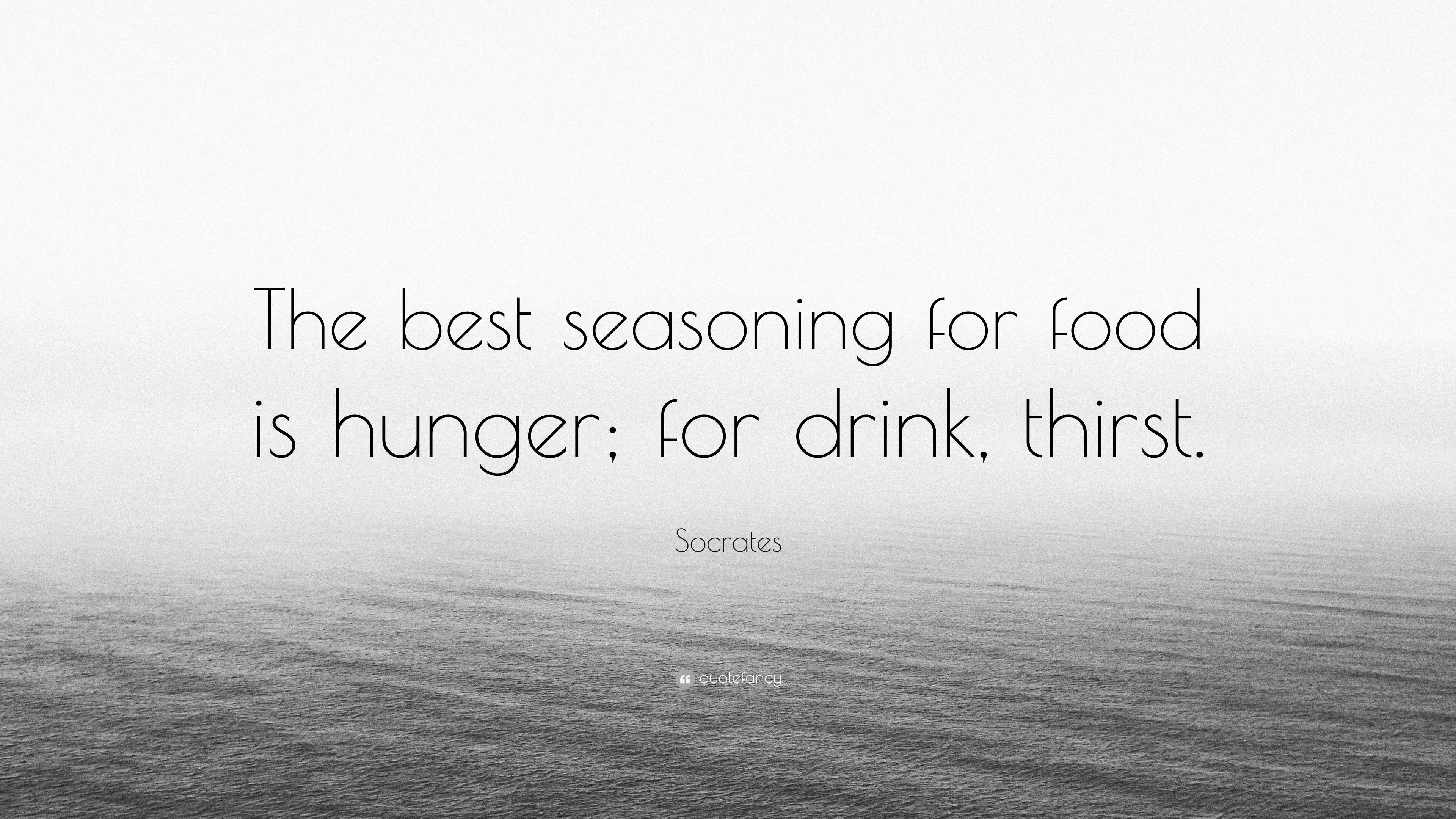 Socrates Quote: “The best seasoning for food is hunger; for drink, thirst.”