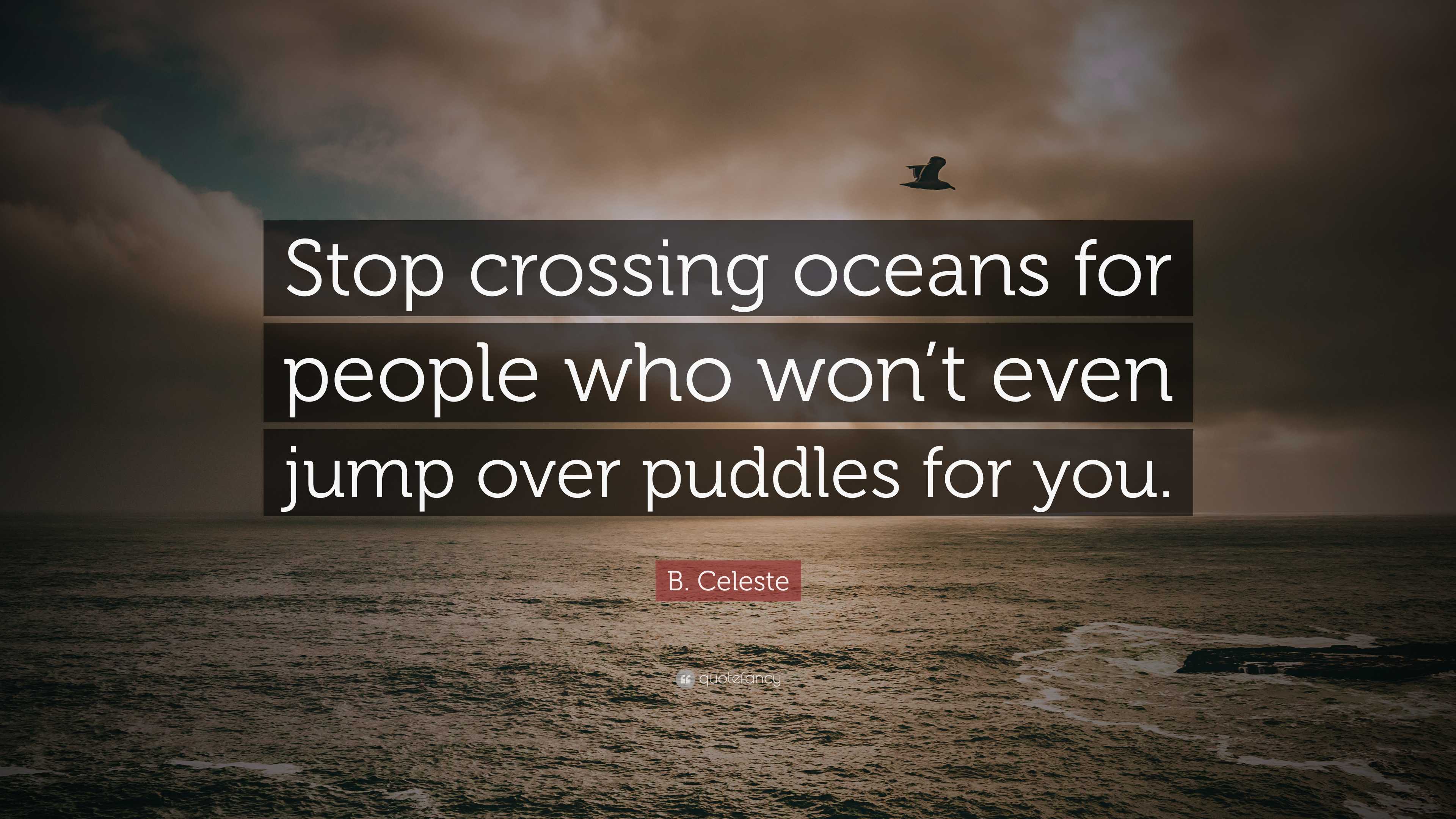 B. Celeste Quote: “Stop crossing oceans for people who won’t even jump ...