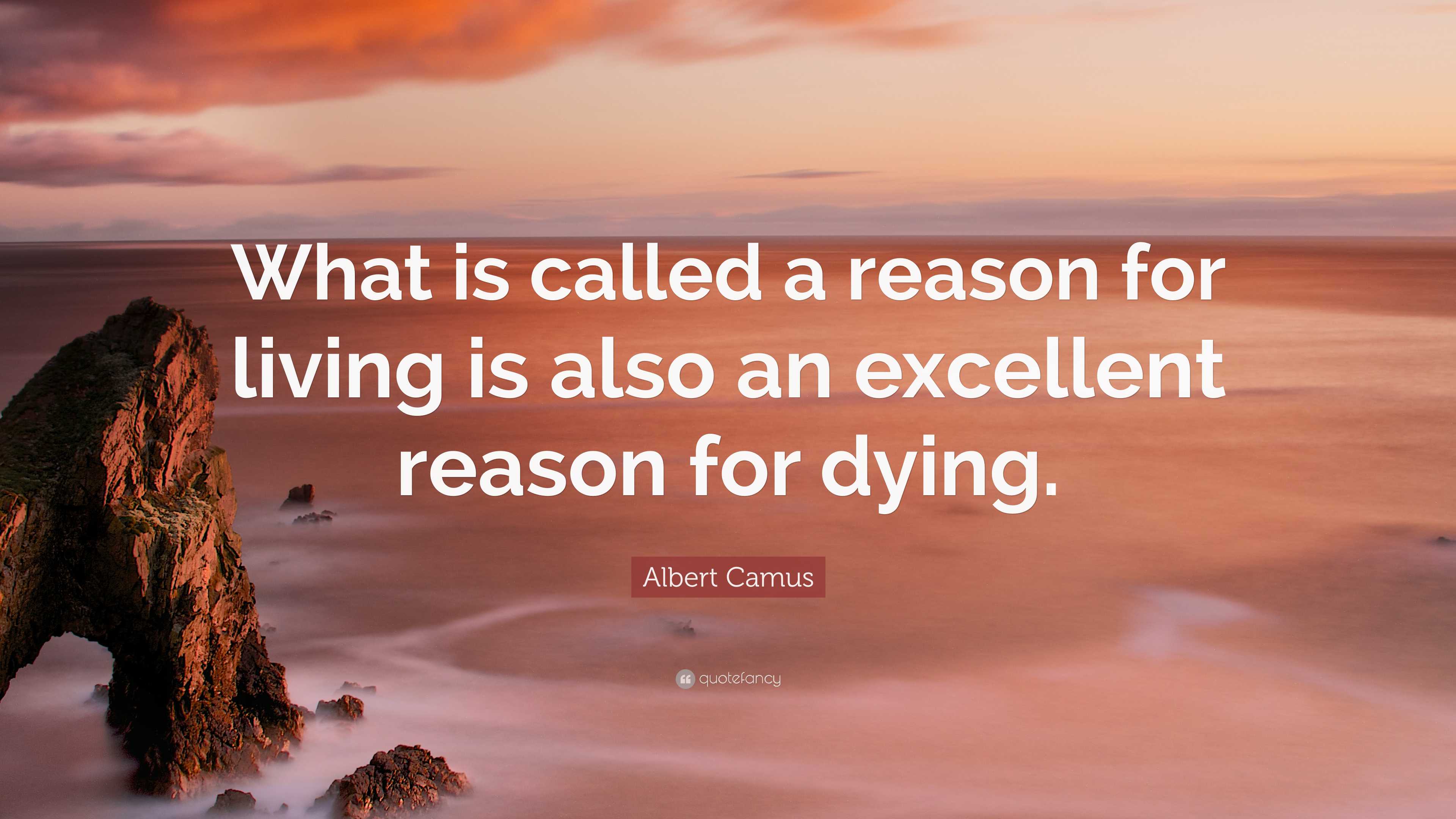 Albert Camus Quote: “What is called a reason for living is also an ...