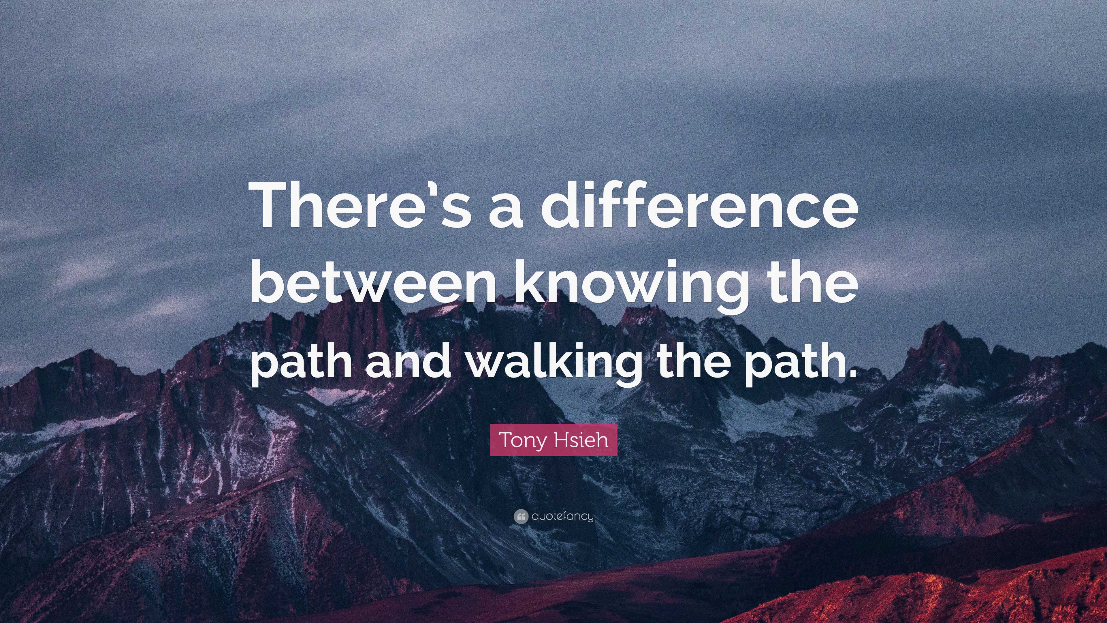 Tony Hsieh Quote: “There’s a difference between knowing the path and ...