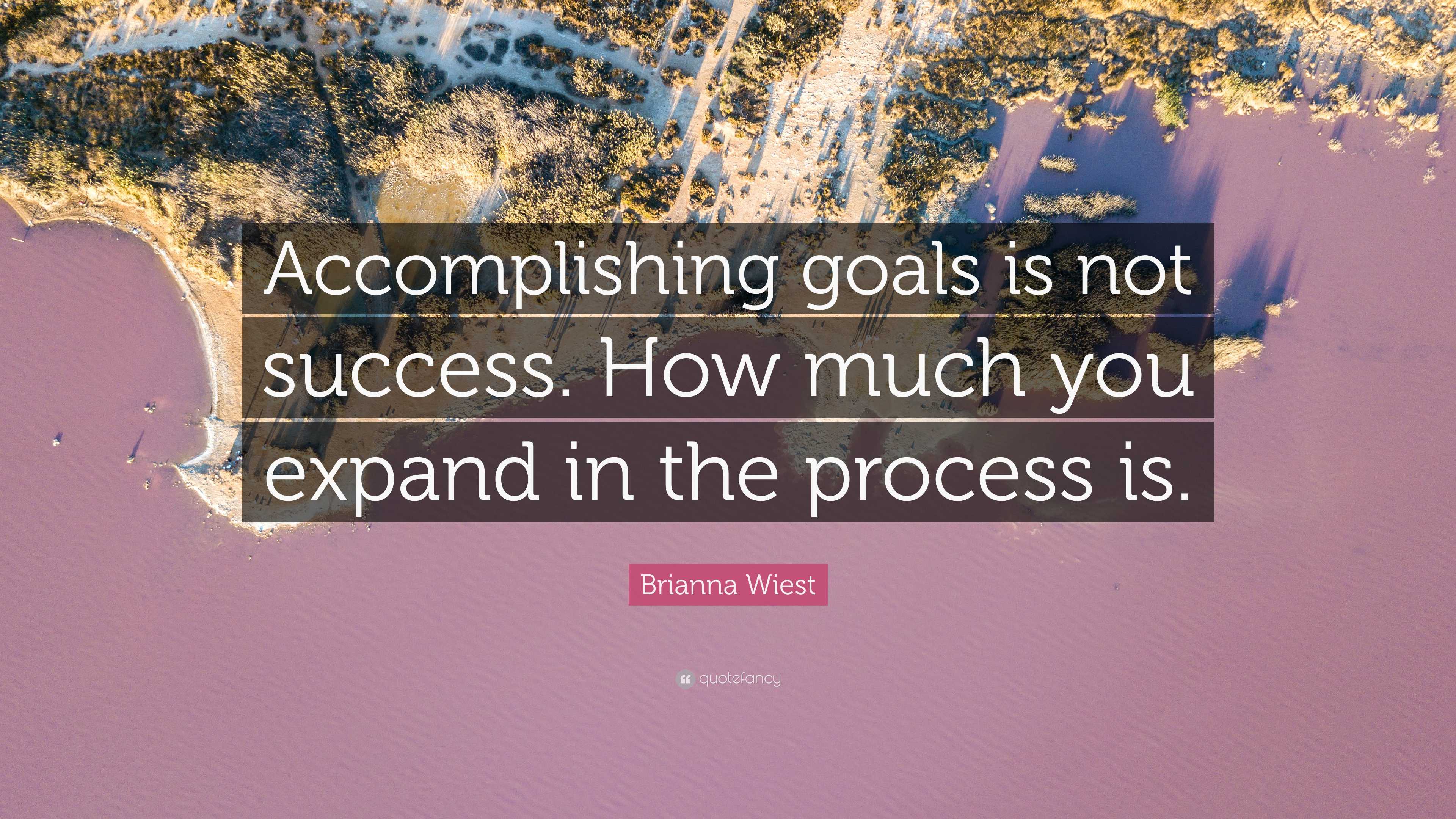 Brianna Wiest Quote: “Accomplishing goals is not success. How much you ...