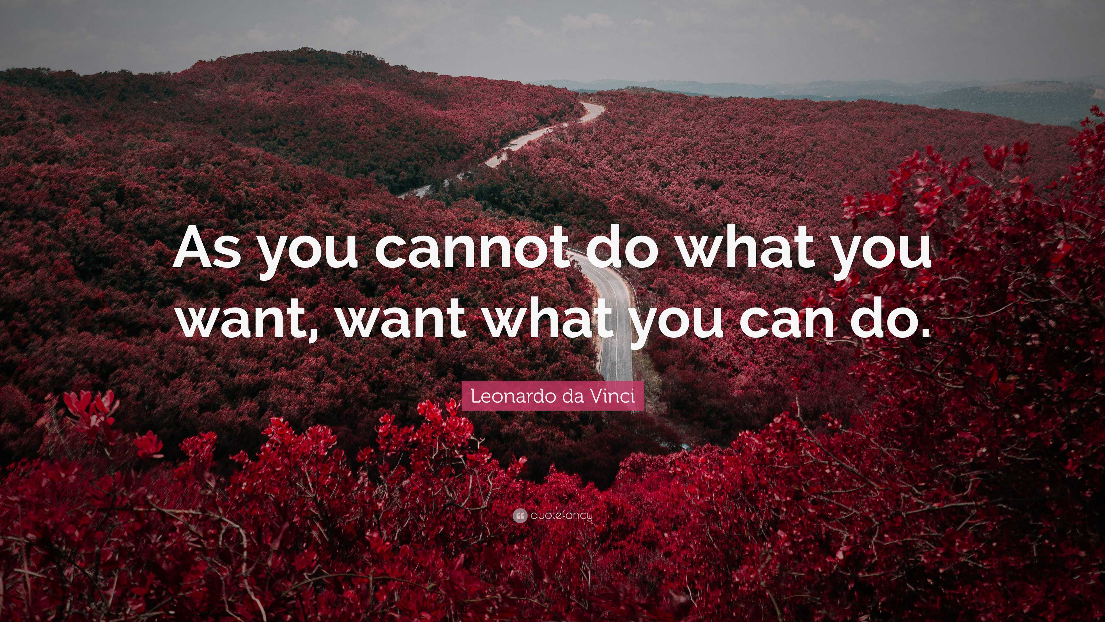 Leonardo da Vinci Quote: “As you cannot do what you want, want what you ...