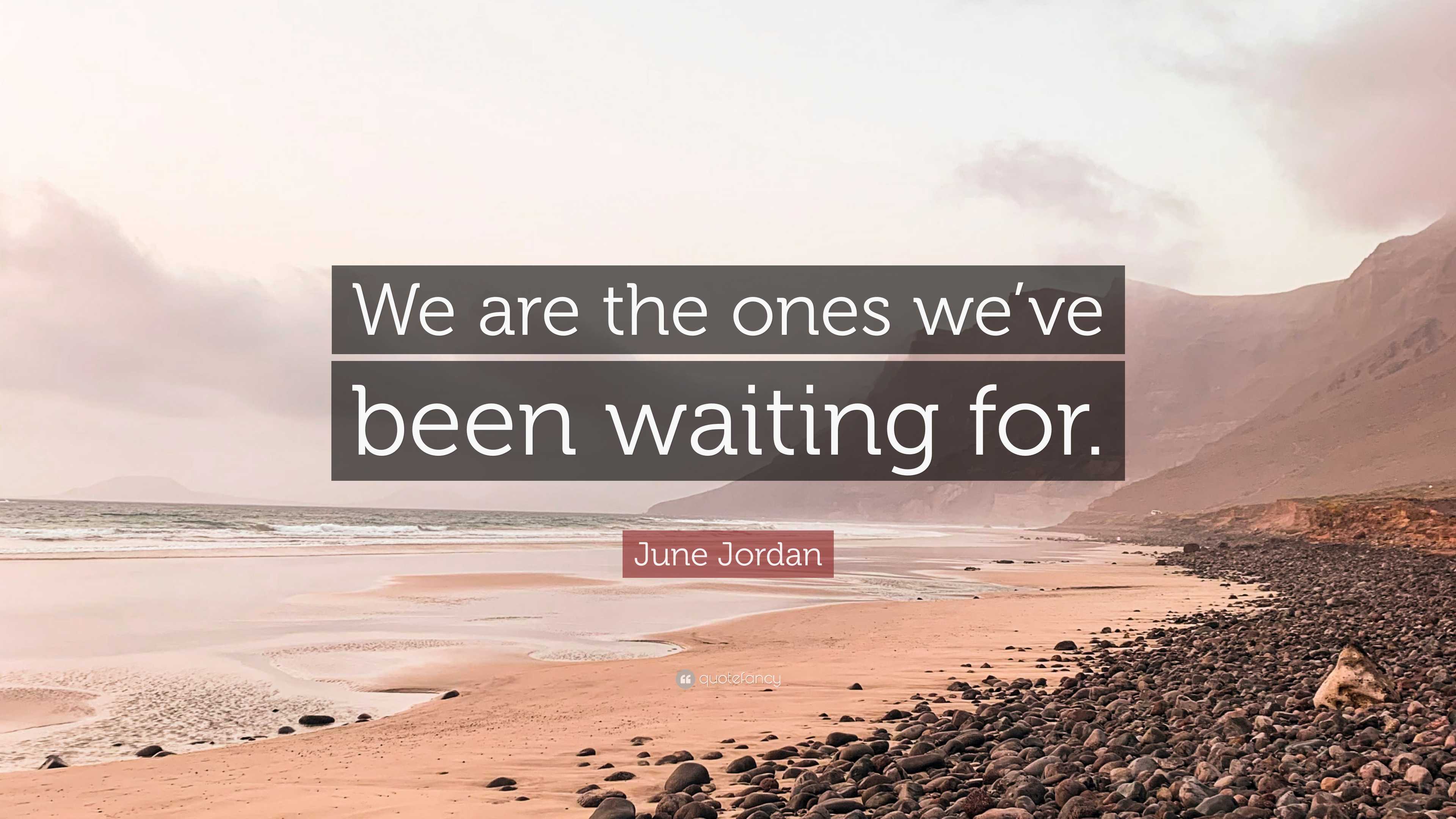 June Jordan Quote: “We are the ones we’ve been waiting for.”