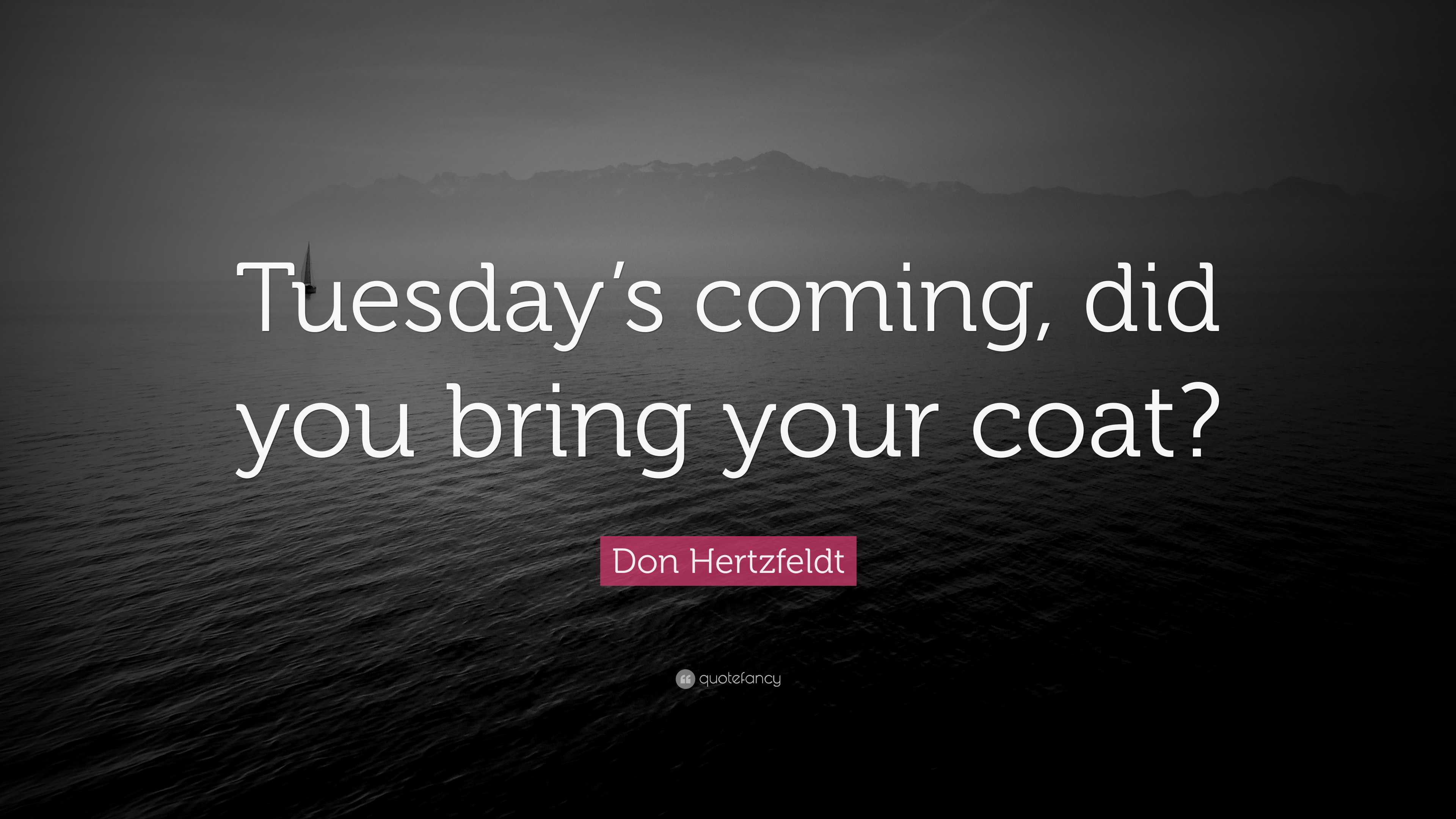 Don Hertzfeldt Quote: “Tuesday’s coming, did you bring your coat?”