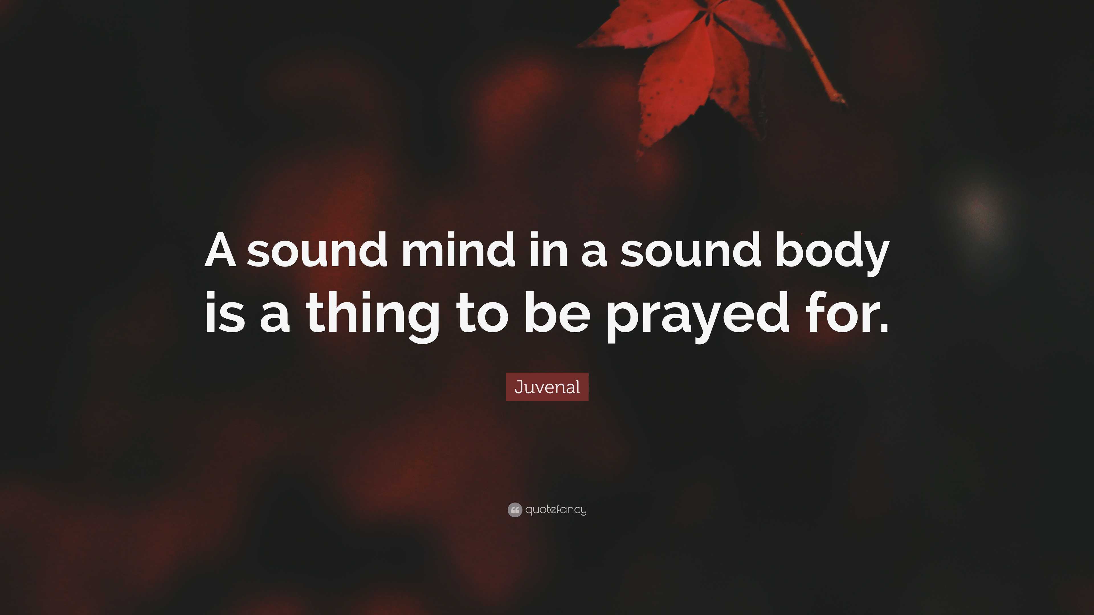 Juvenal Quote: “A sound mind in a sound body is a thing to be prayed for.”