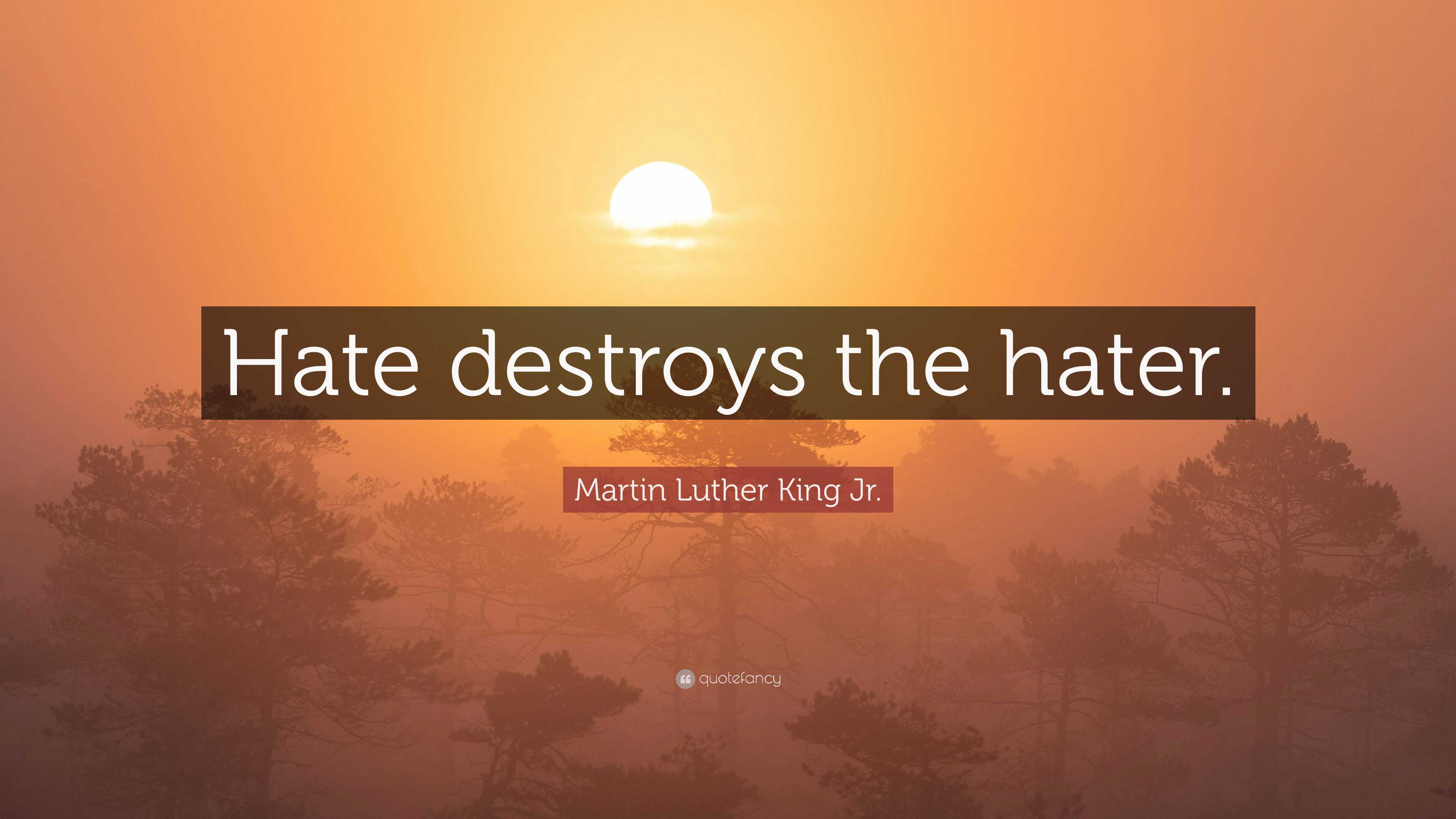Martin Luther King Jr. Quote: “Hate destroys the hater.”