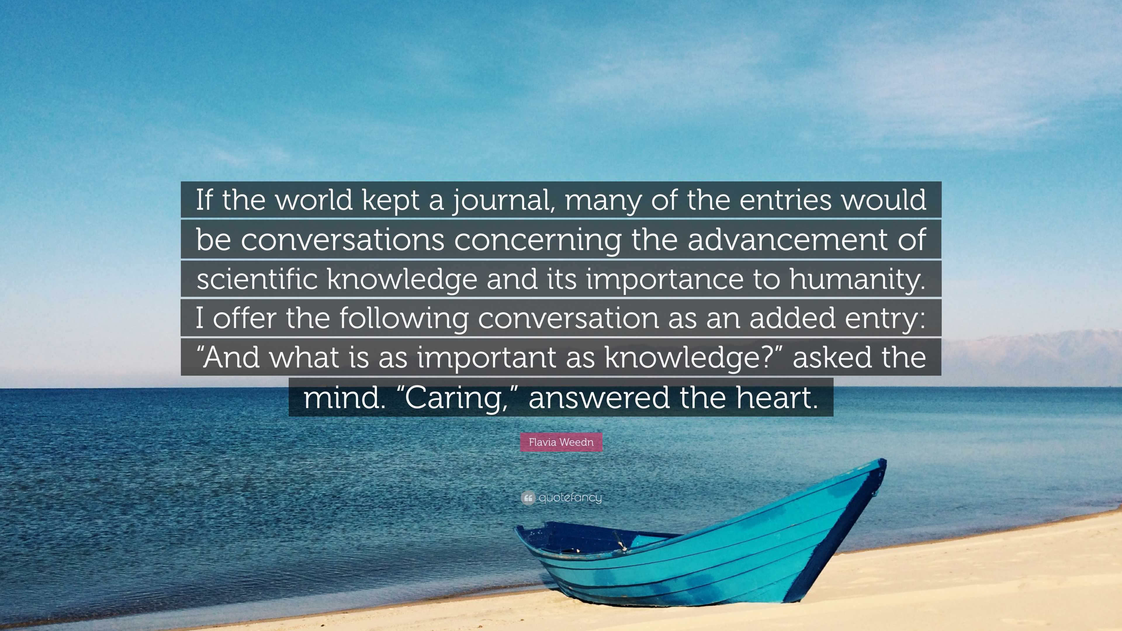 Flavia Weedn Quote: “If the world kept a journal, many of the entries ...