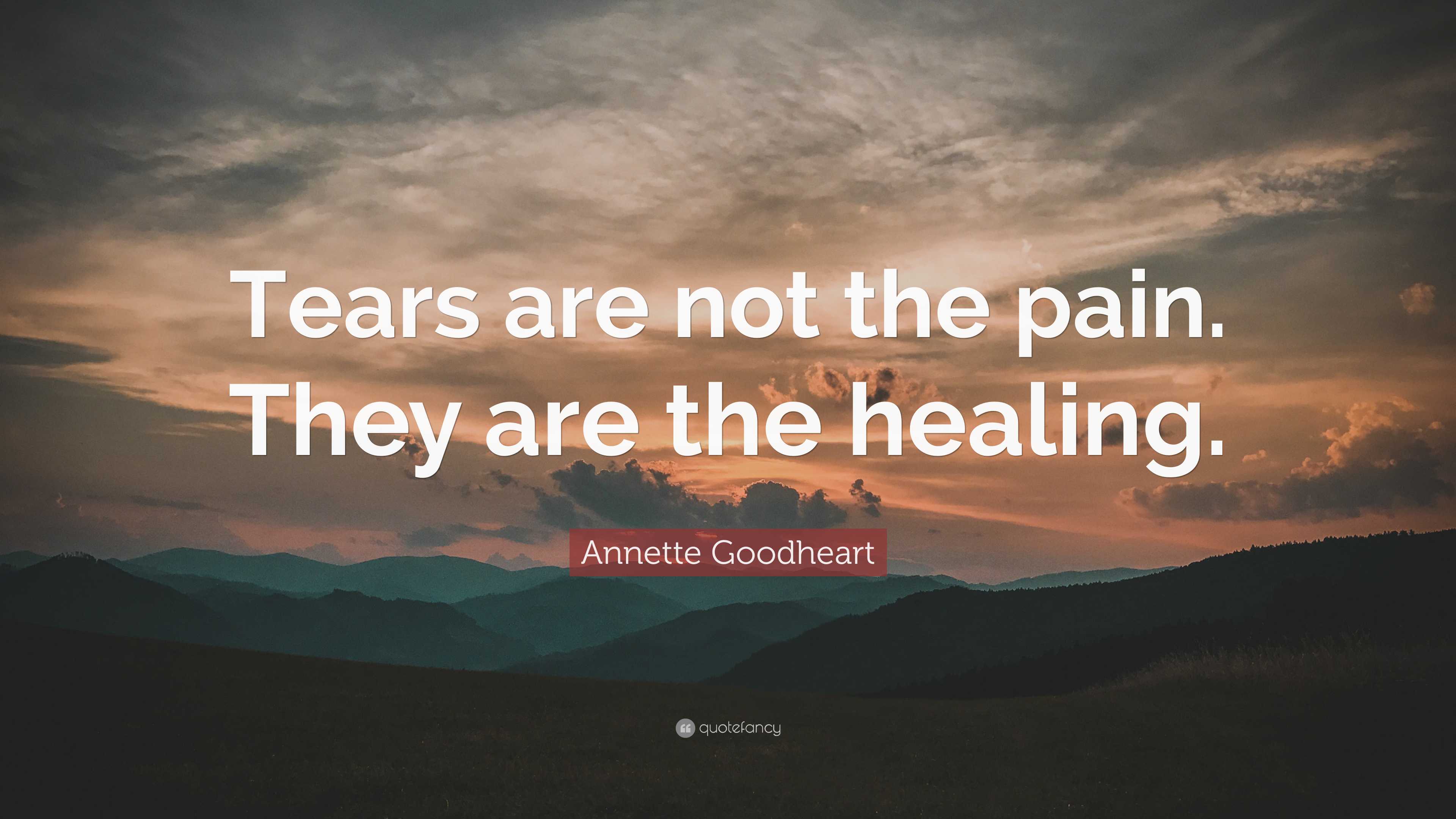 Annette Goodheart Quote: “Tears are not the pain. They are the healing.”