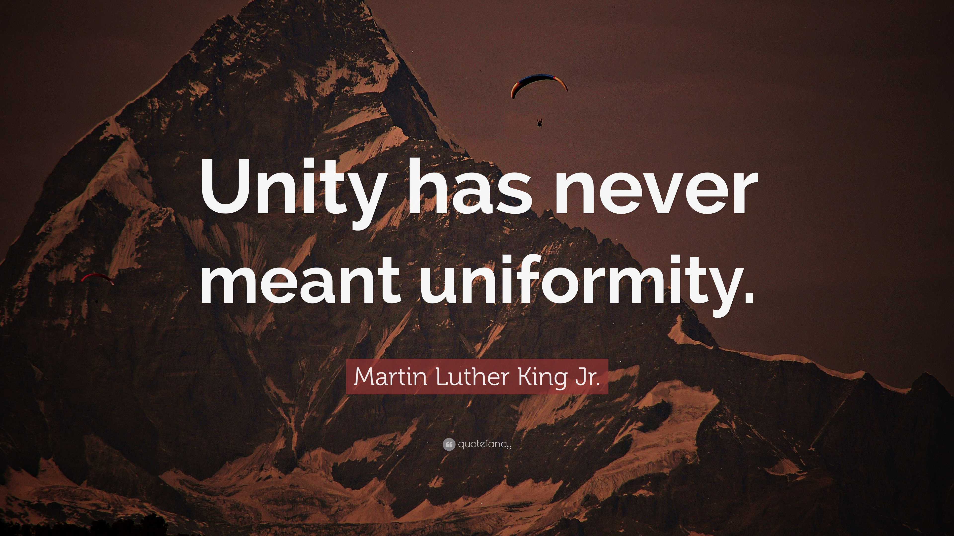 Martin Luther King Jr. Quote: “Unity has never meant uniformity.”