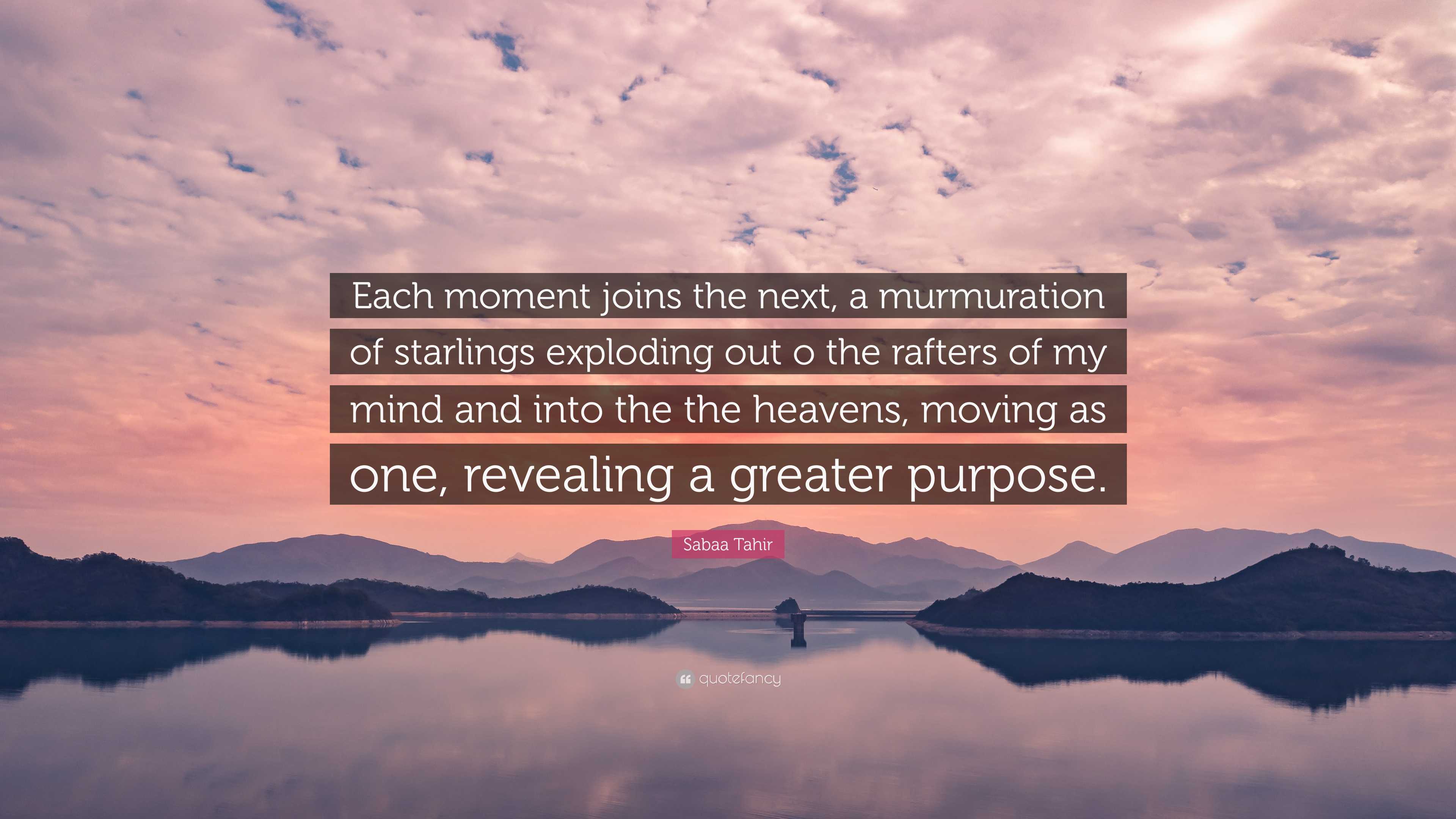 Sabaa Tahir Quote: “Each moment joins the next, a murmuration of ...