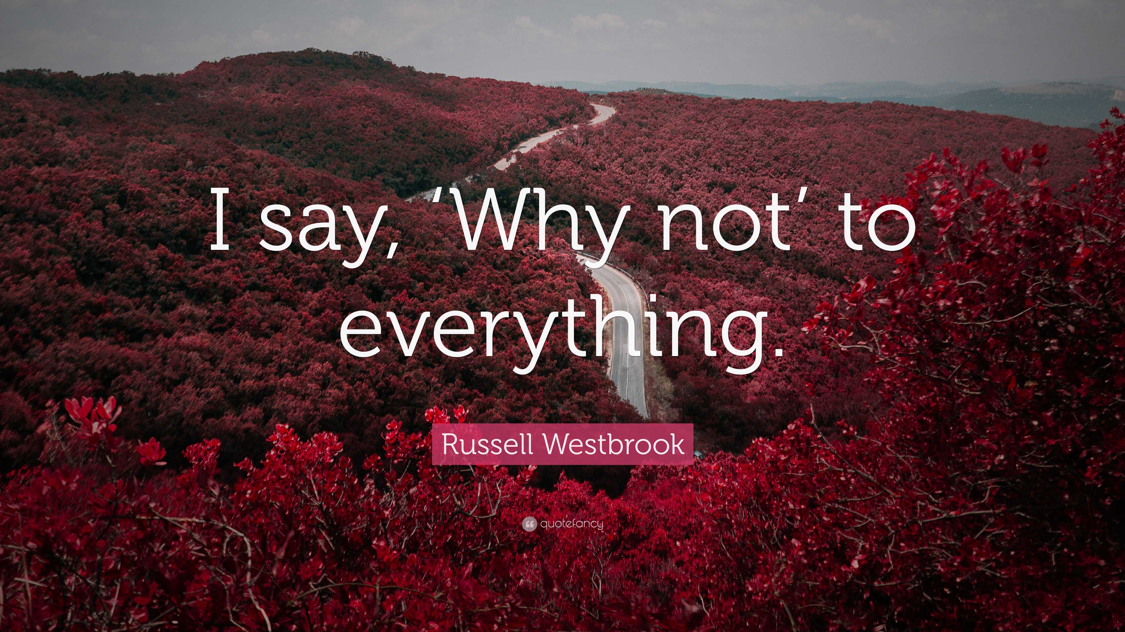 Russell Westbrook Quote: “I say, ‘Why not’ to everything.”