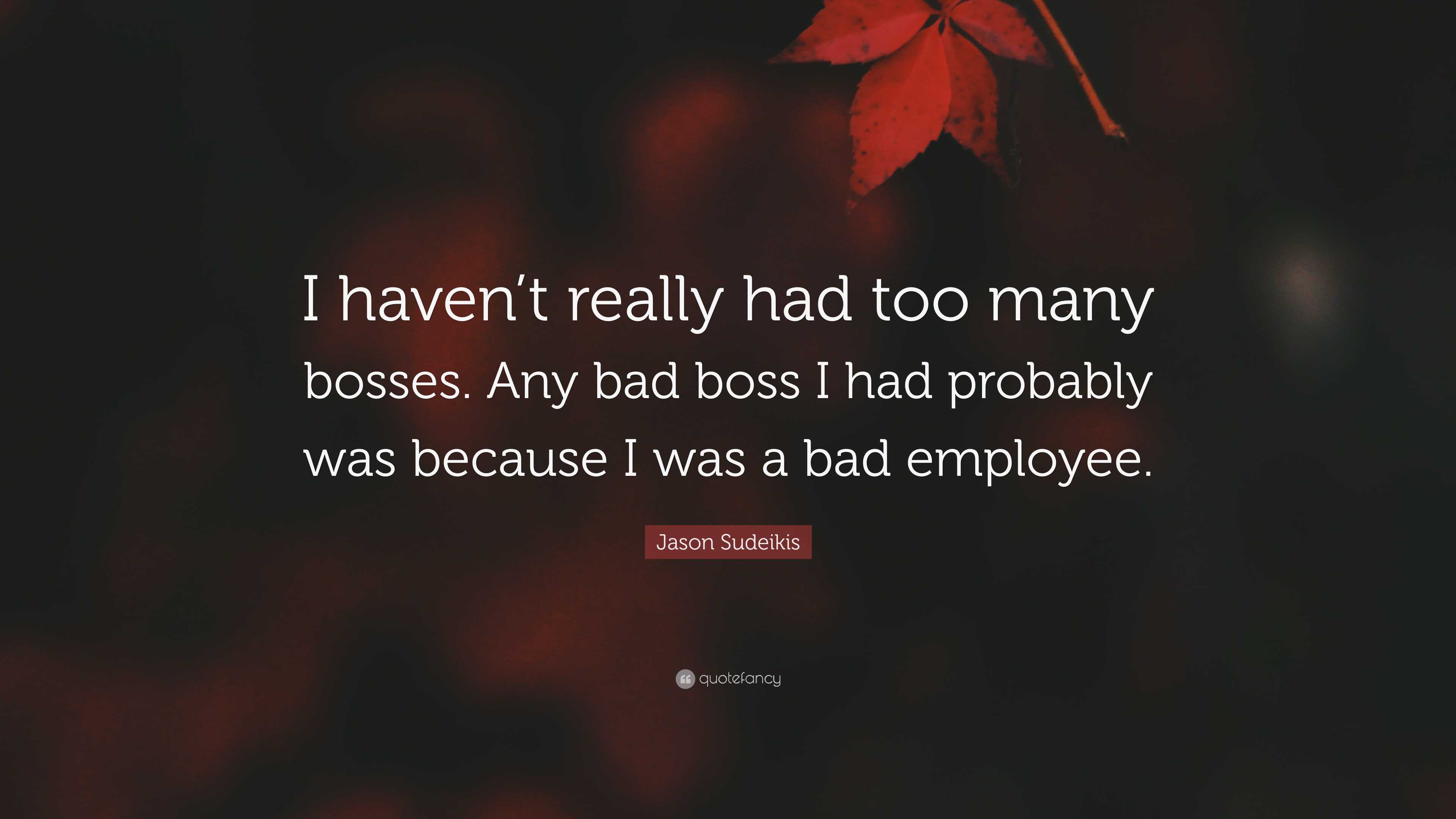 Jason Sudeikis Quote: “I haven’t really had too many bosses. Any bad ...