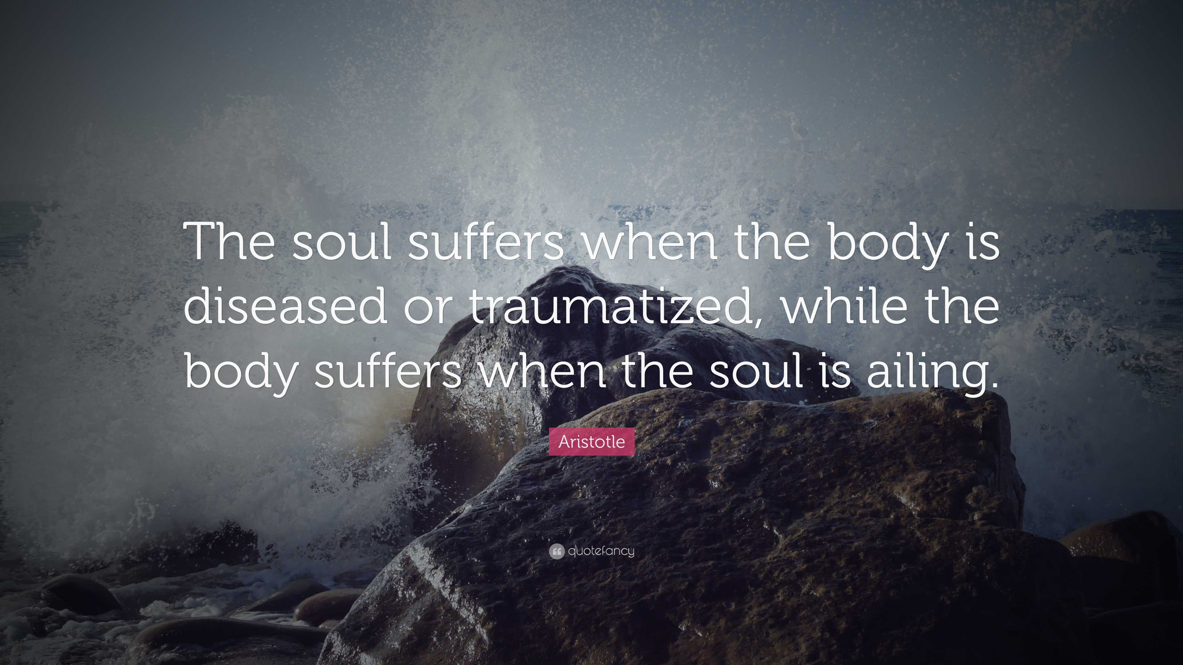 Aristotle Quote: “The soul suffers when the body is diseased or ...
