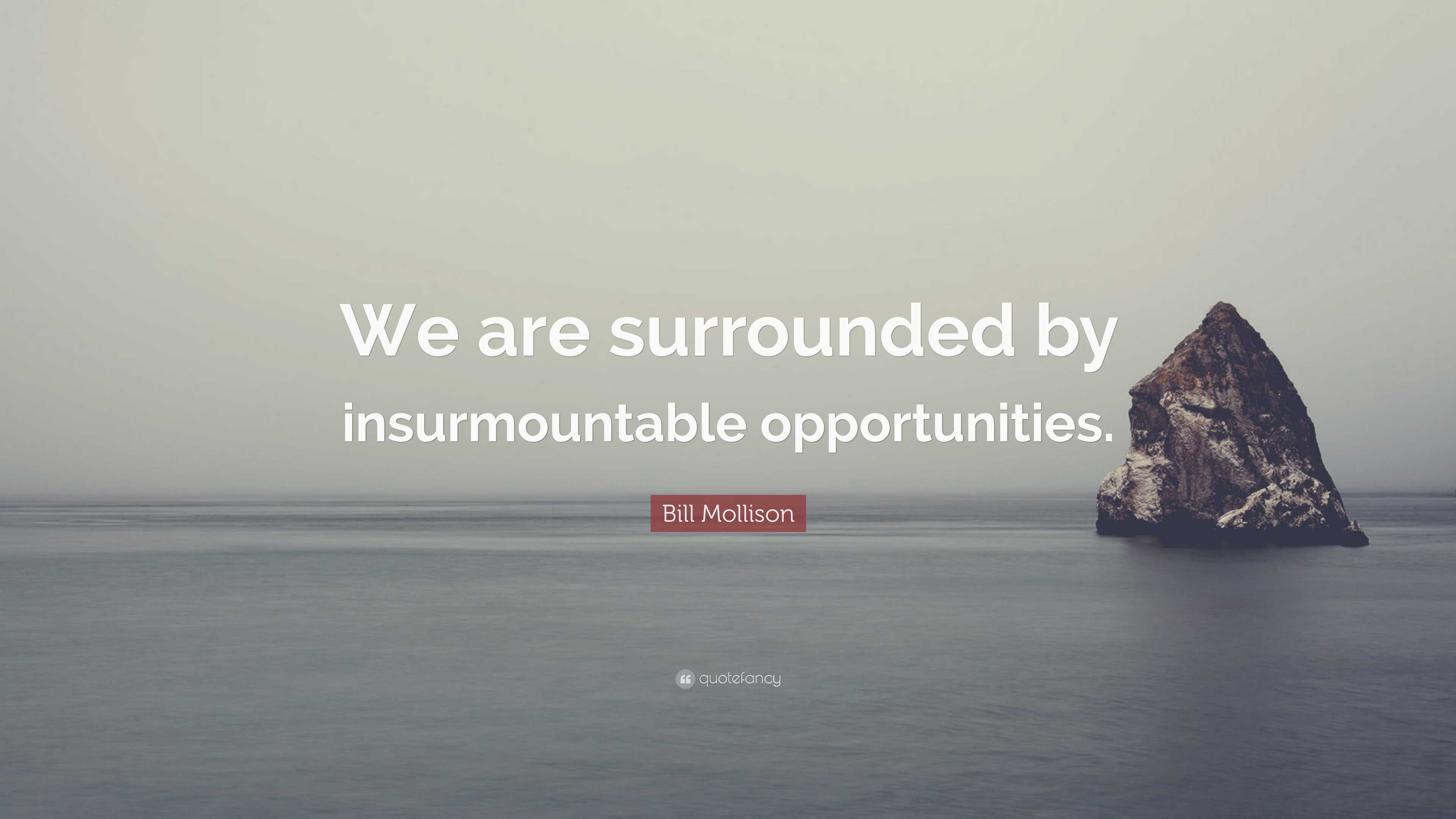Bill Mollison Quote: “We are surrounded by insurmountable opportunities.”