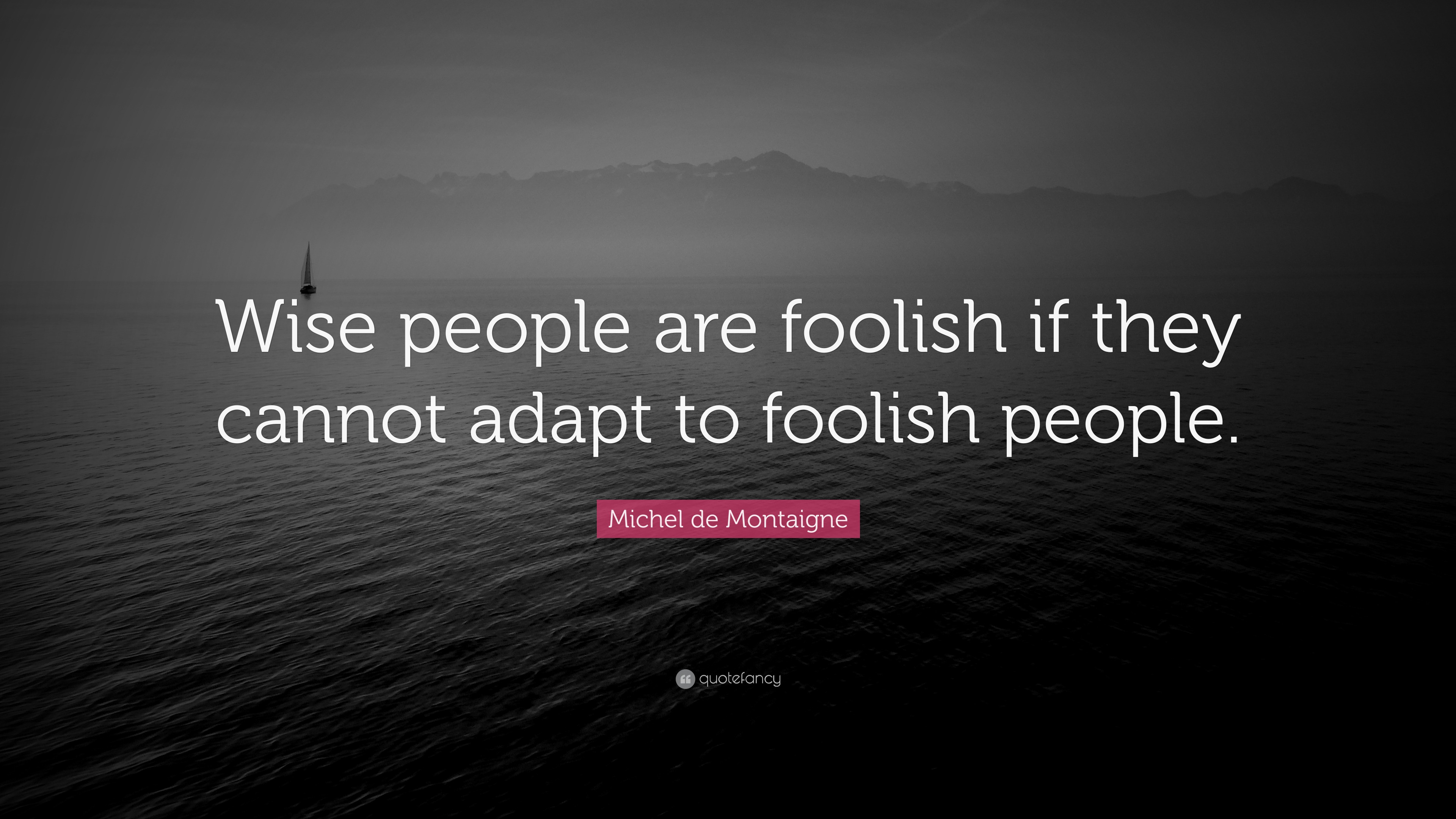 Michel de Montaigne Quote: “Wise people are foolish if they cannot ...