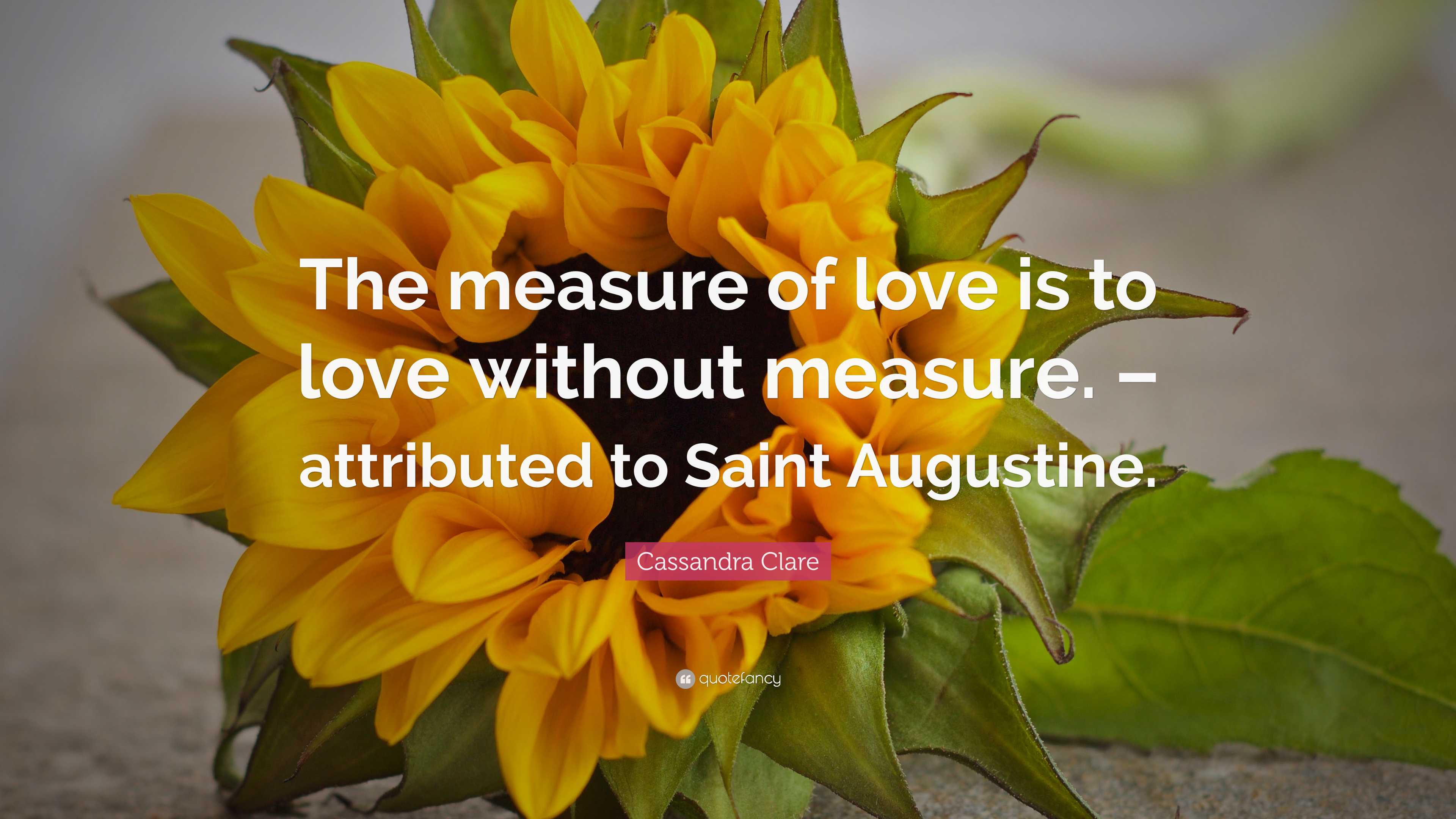 Cassandra Clare Quote: “The measure of love is to love without measure ...