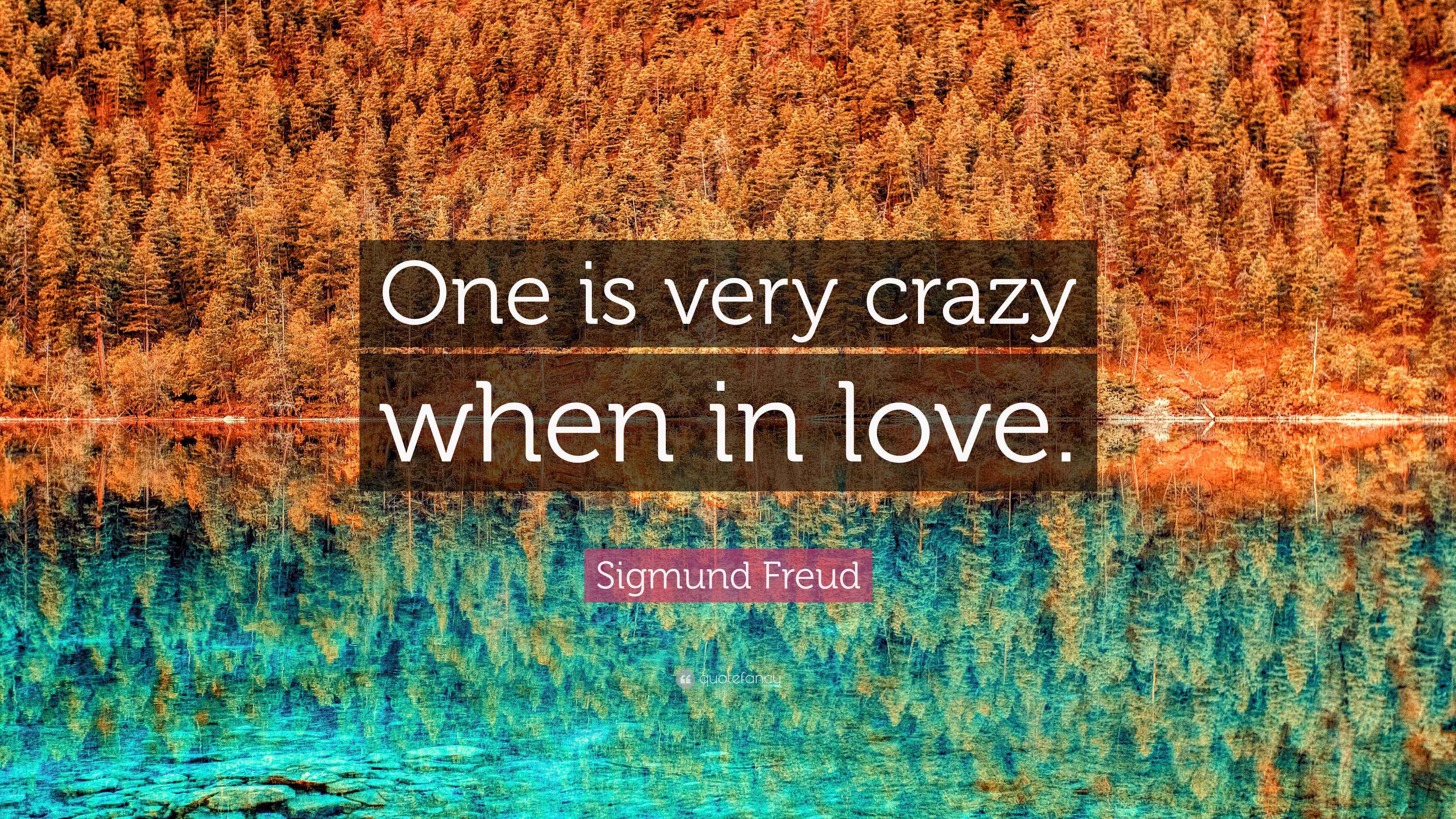 Sigmund Freud Quote: “One is very crazy when in love.”