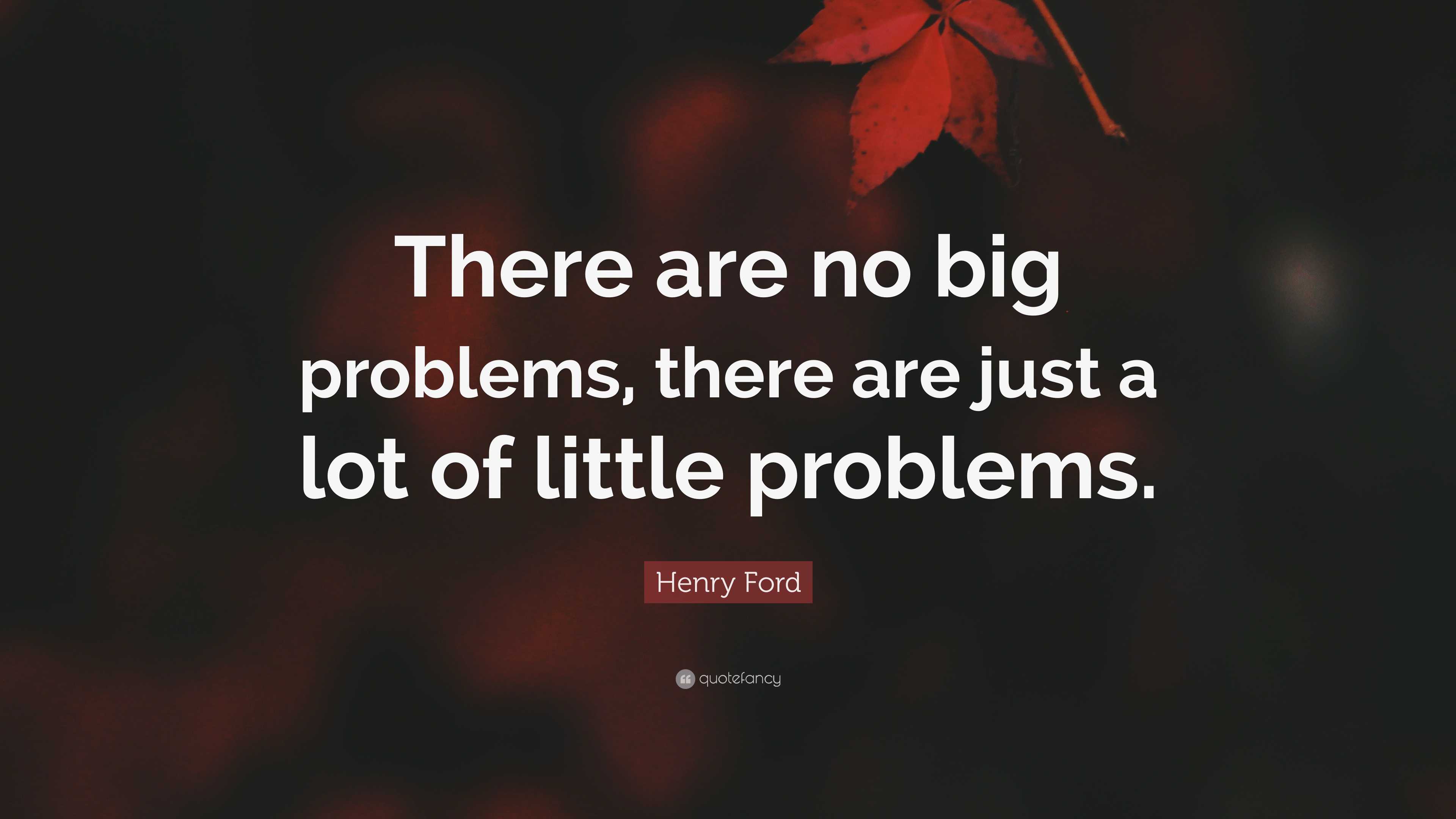 Henry Ford Quote: “There are no big problems, there are just a lot of ...