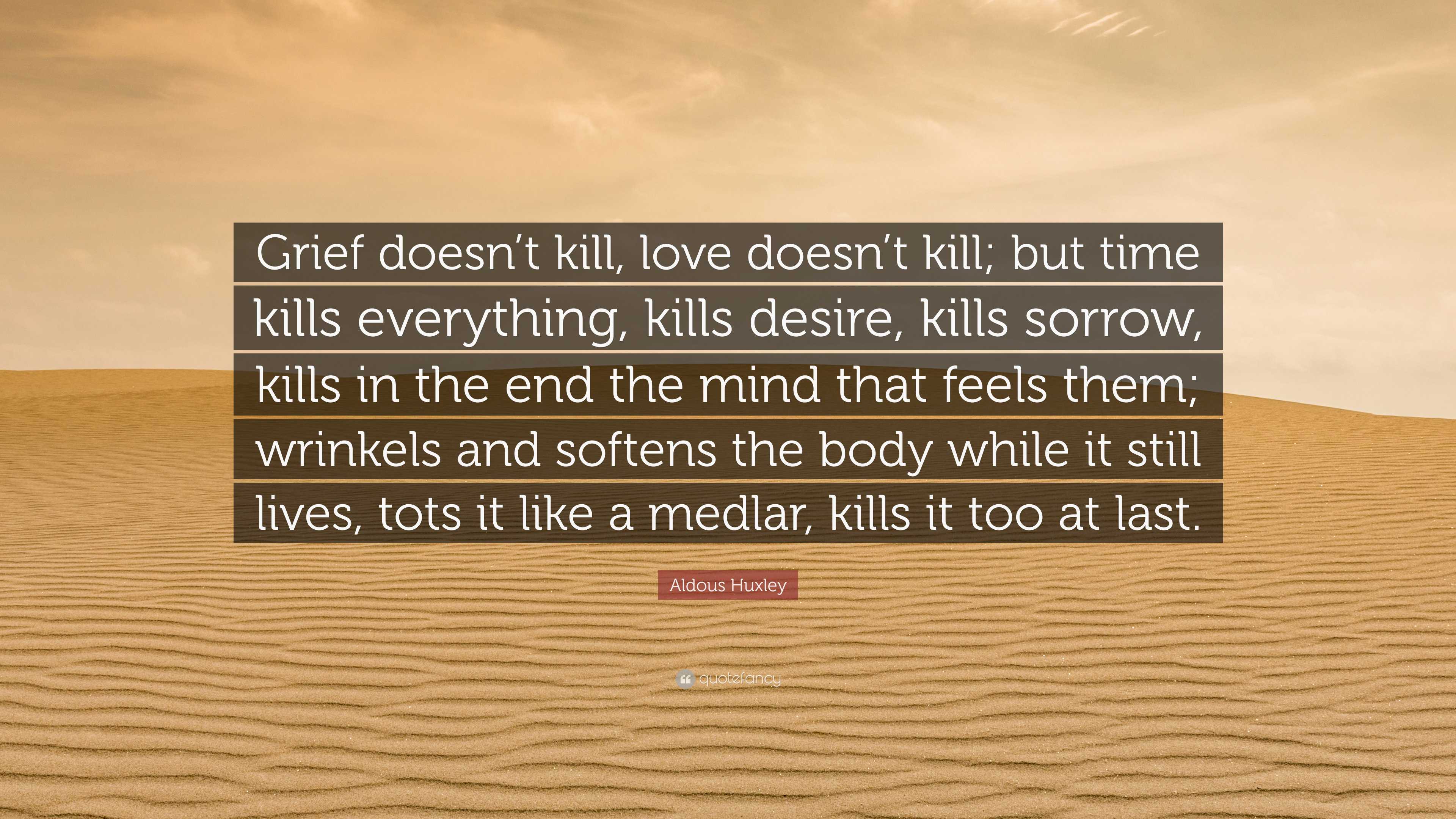 Aldous Huxley Quote: “Grief doesn’t kill, love doesn’t kill; but time ...