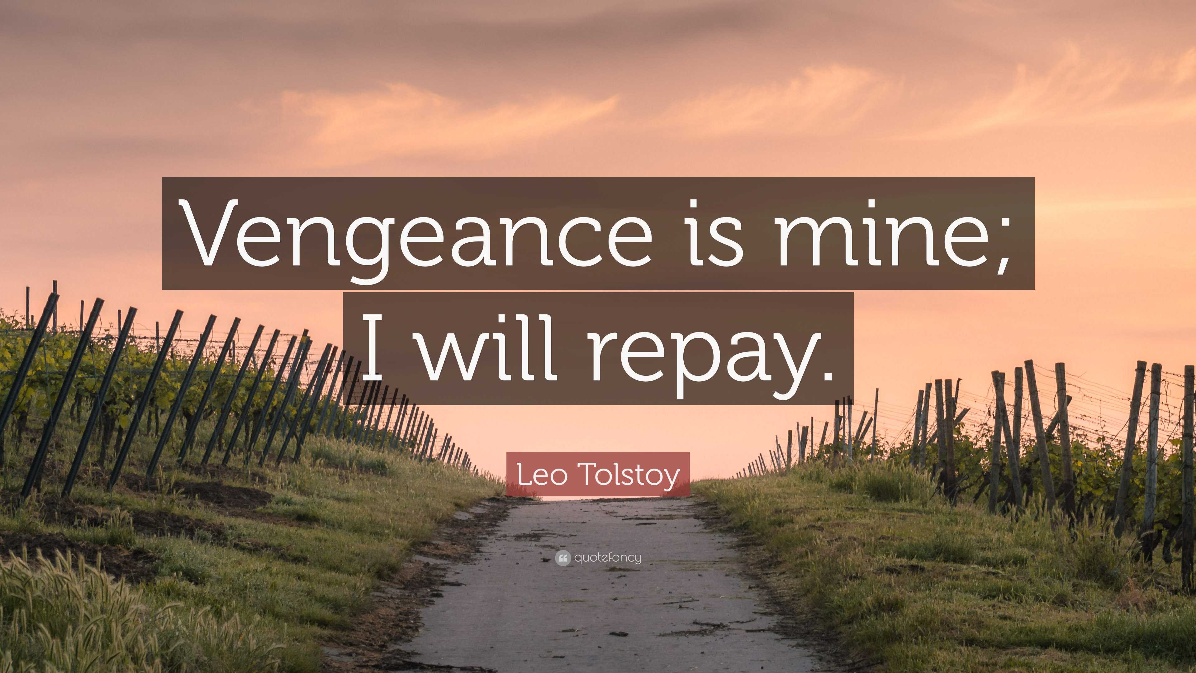 Leo Tolstoy Quote: “Vengeance is mine; I will repay.”