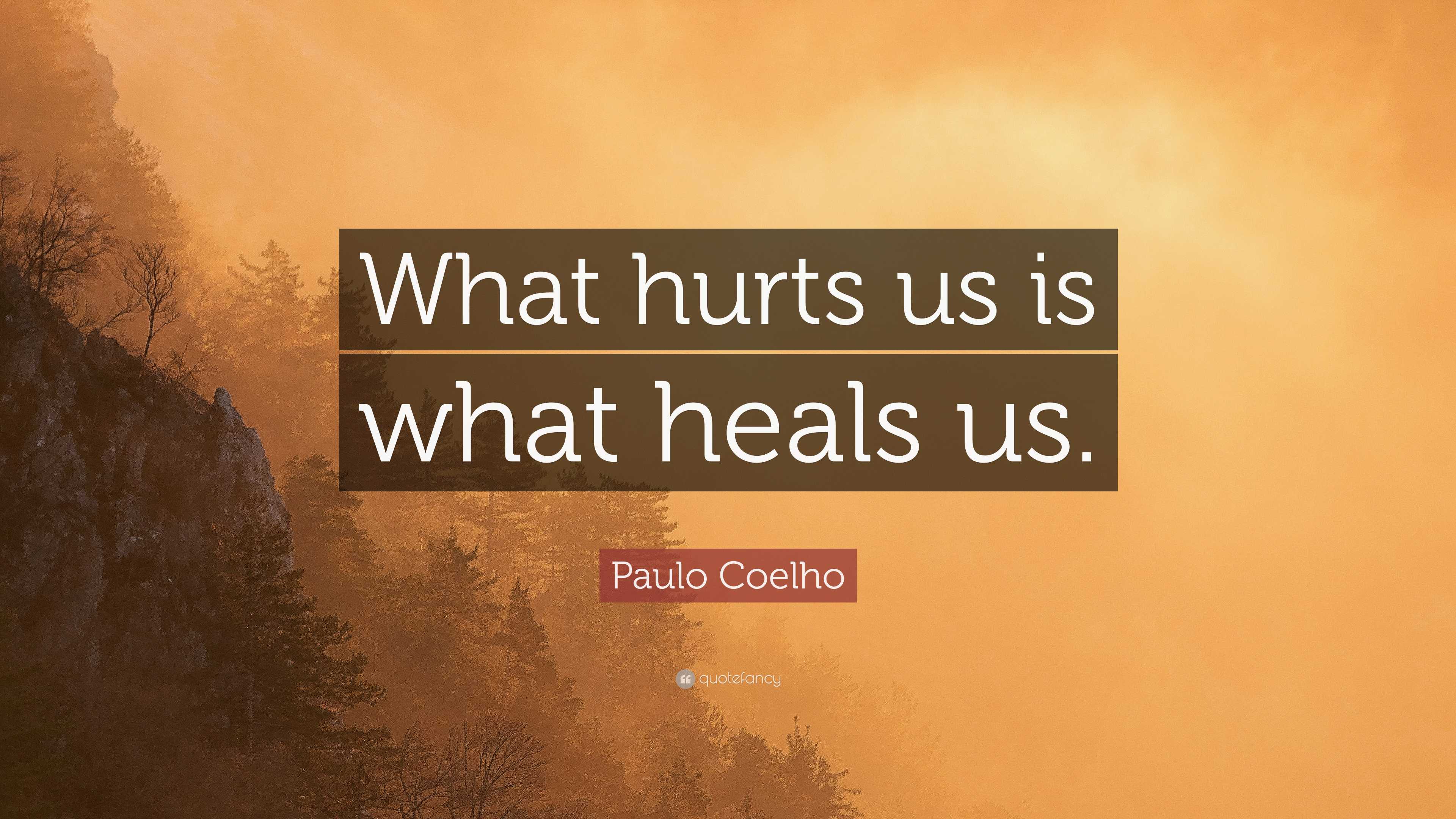 Paulo Coelho Quote: “What hurts us is what heals us.”