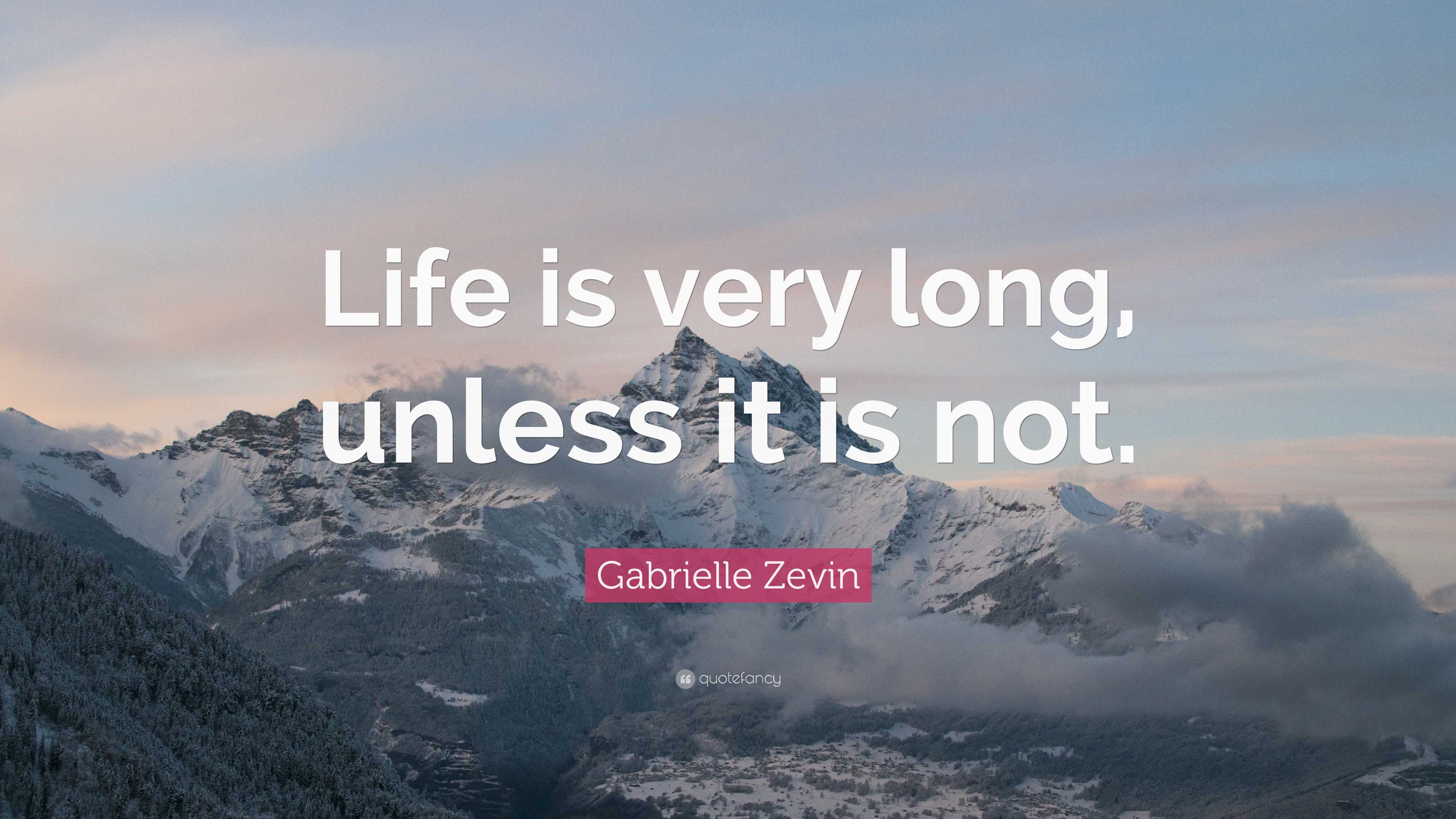 Gabrielle Zevin Quote: “Life is very long, unless it is not.”