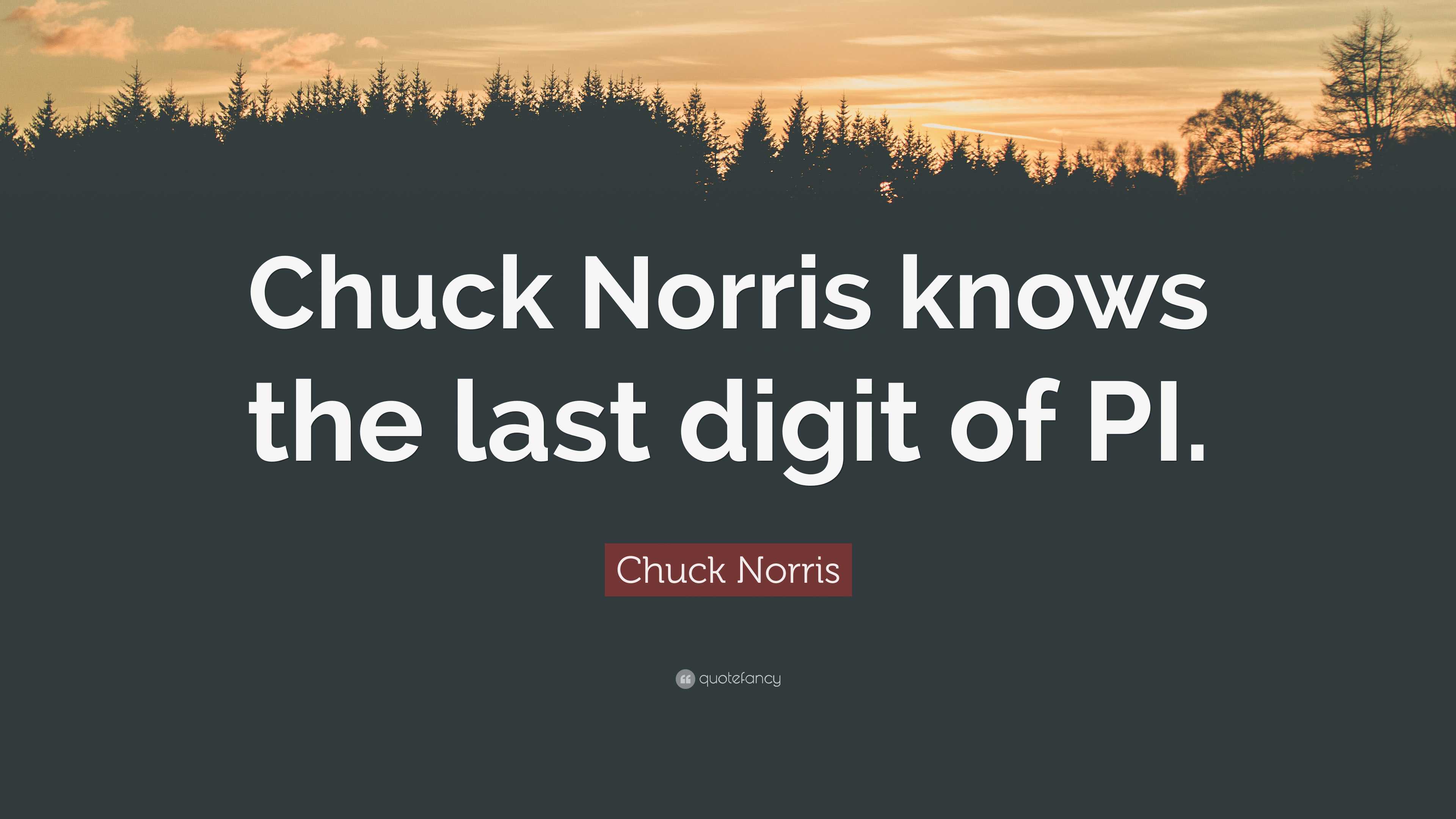Chuck Norris Quote: “Chuck Norris knows the last digit of PI.”