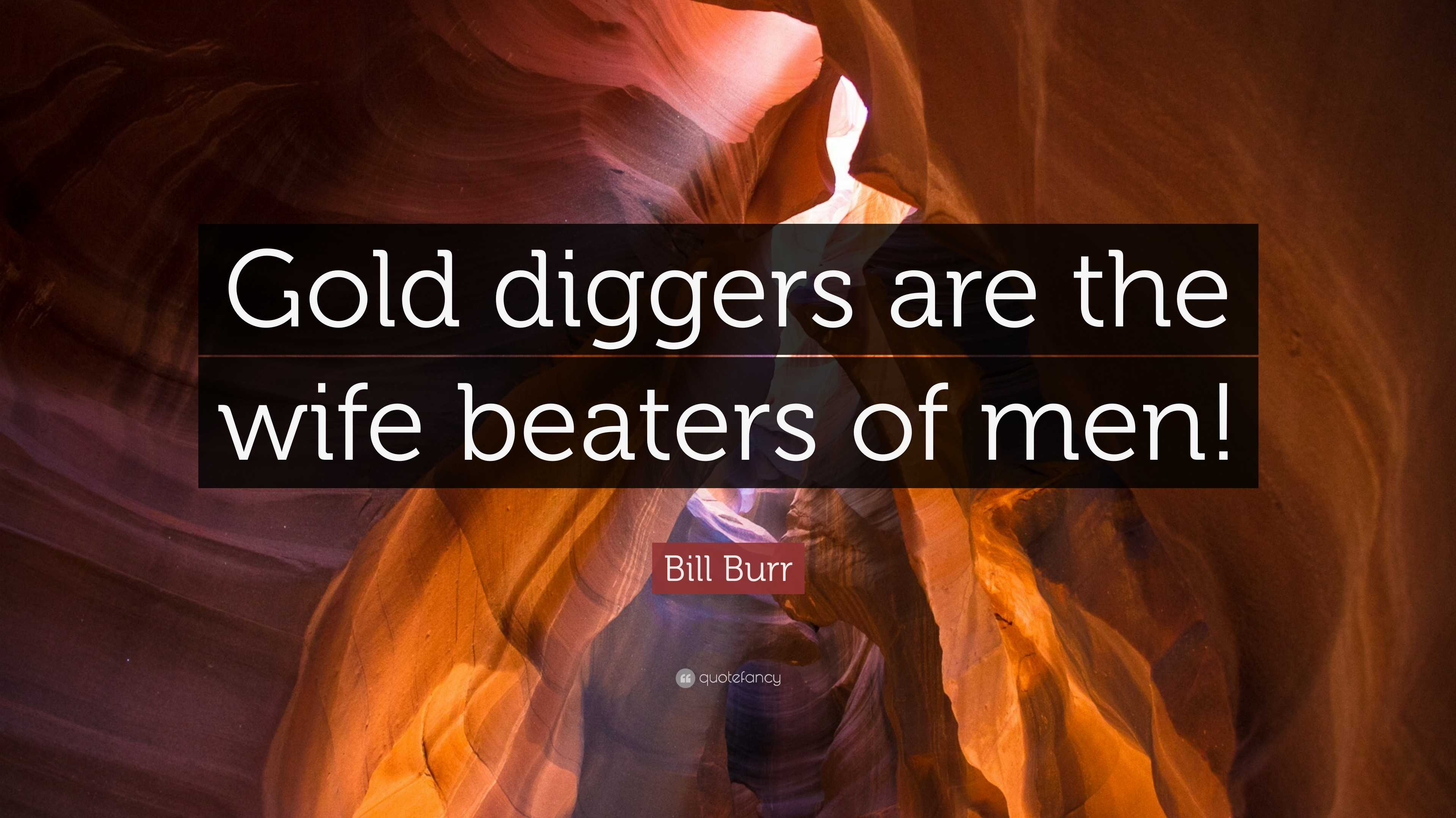 Bill Burr Quote: “Gold diggers are the wife beaters of men!”