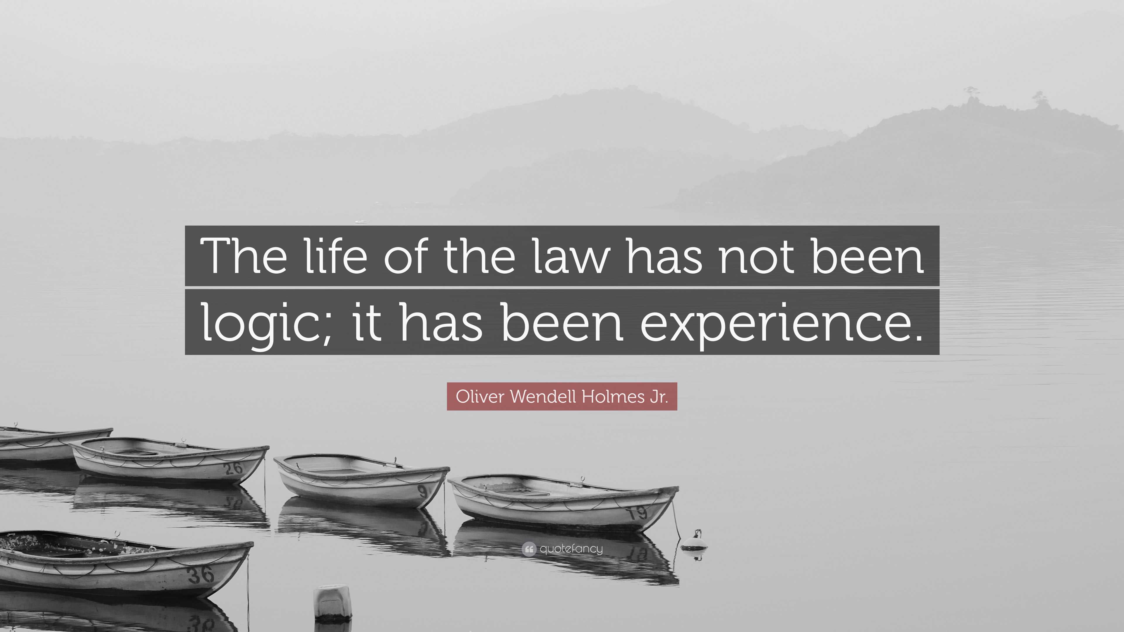 Oliver Wendell Holmes Jr. Quote: “The life of the law has not been ...