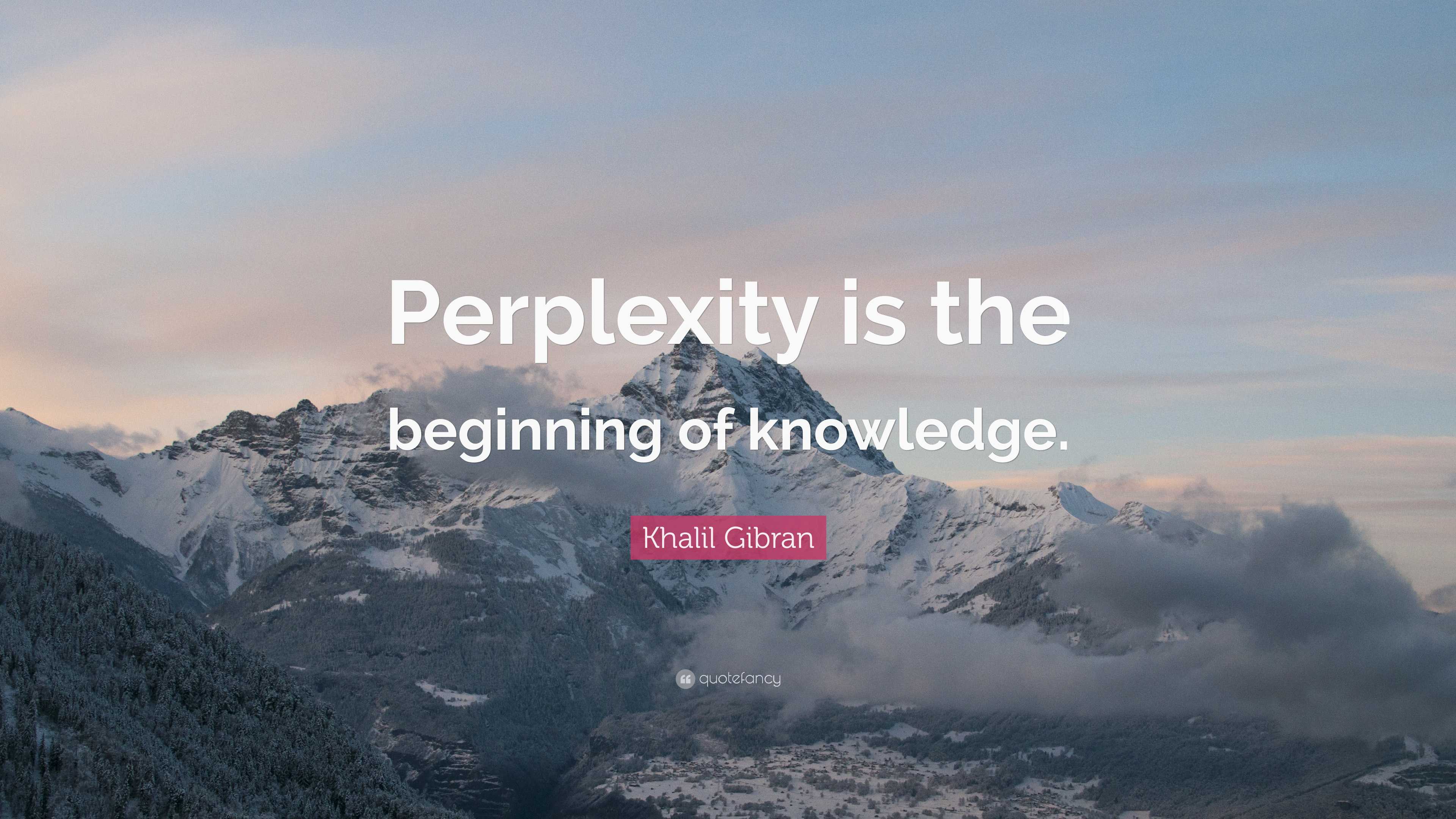 Khalil Gibran Quote: “Perplexity is the beginning of knowledge.”
