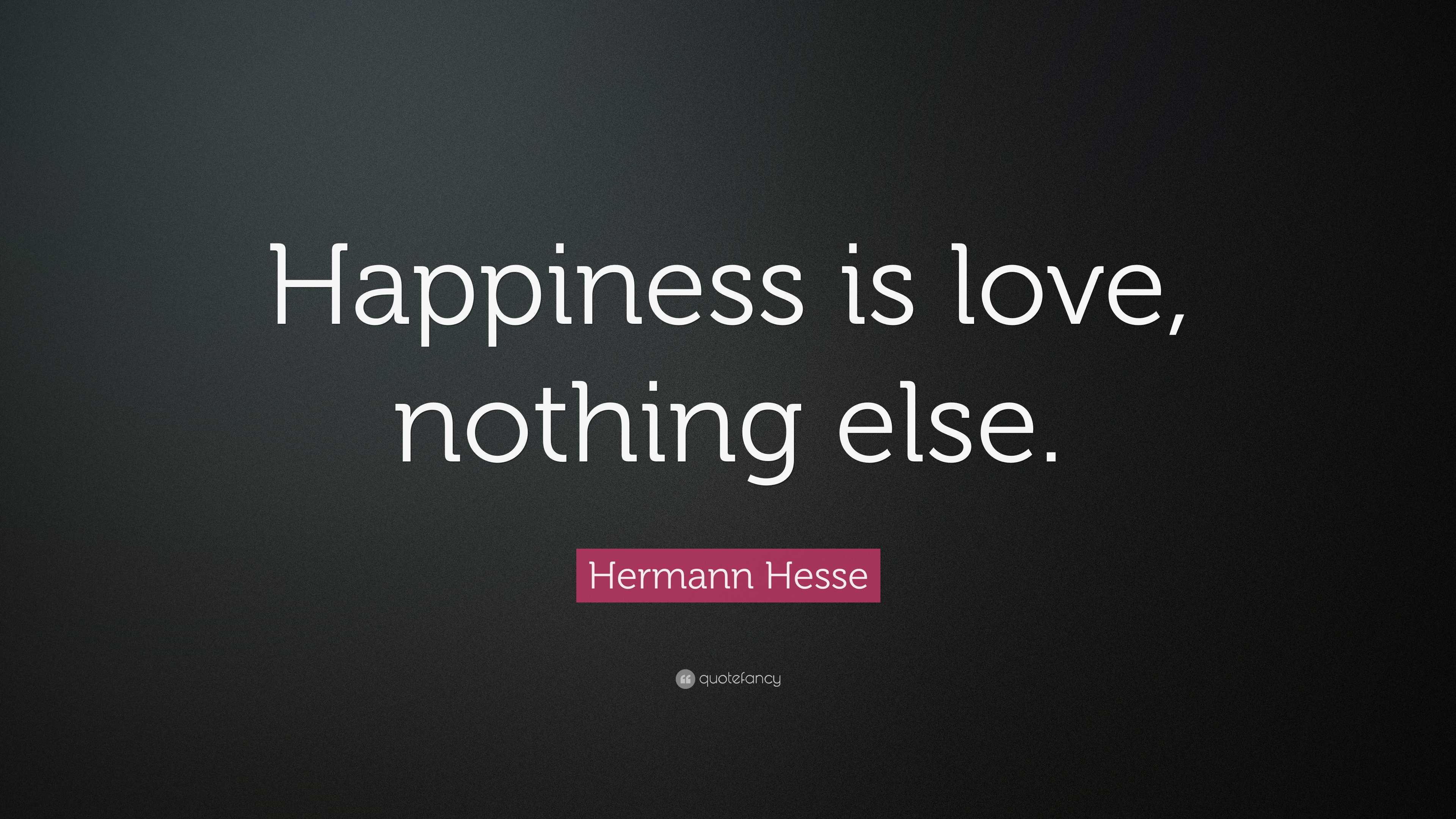 Hermann Hesse Quote: “Happiness is love, nothing else.”