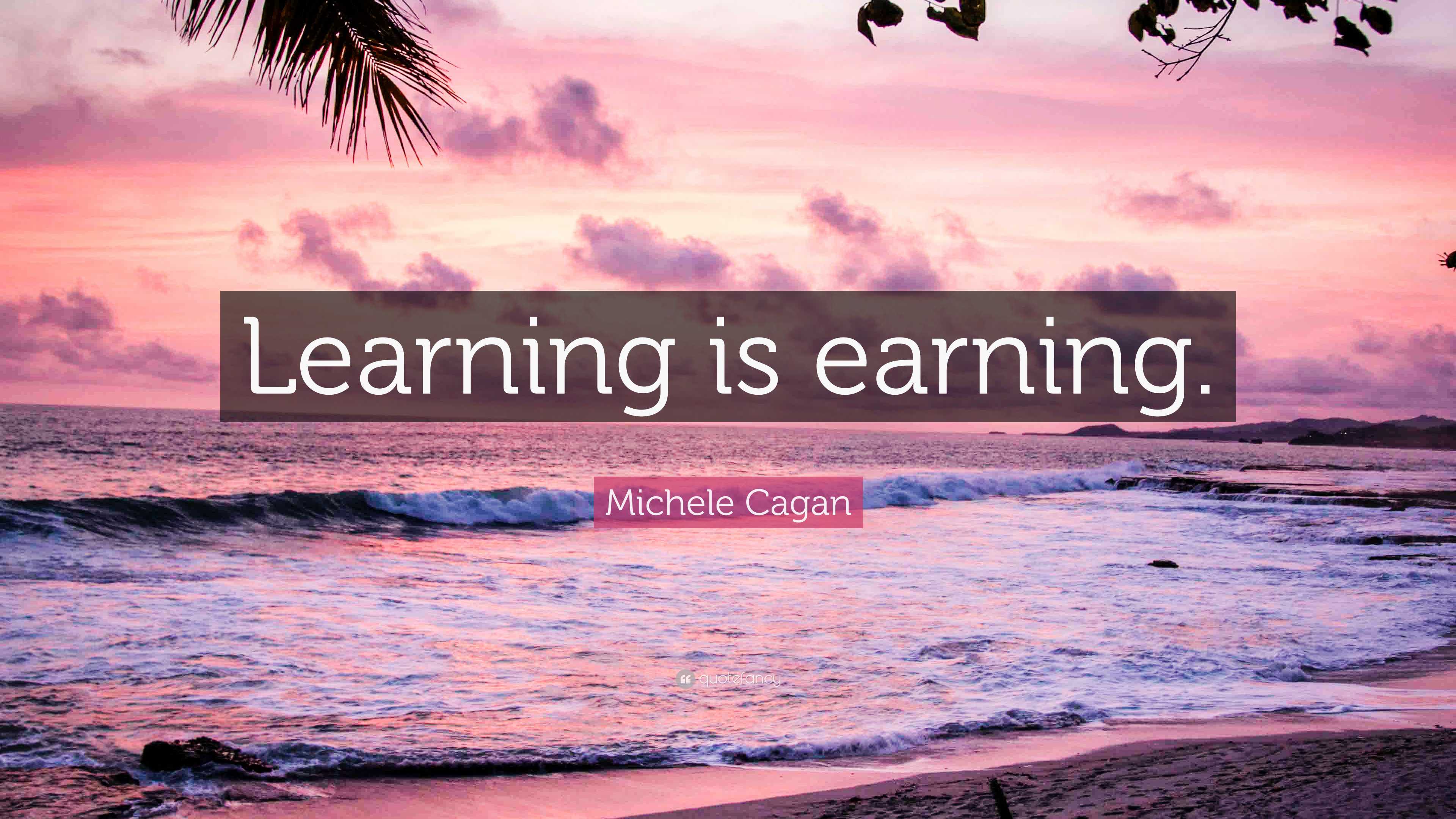 Michele Cagan Quote: “Learning is earning.”