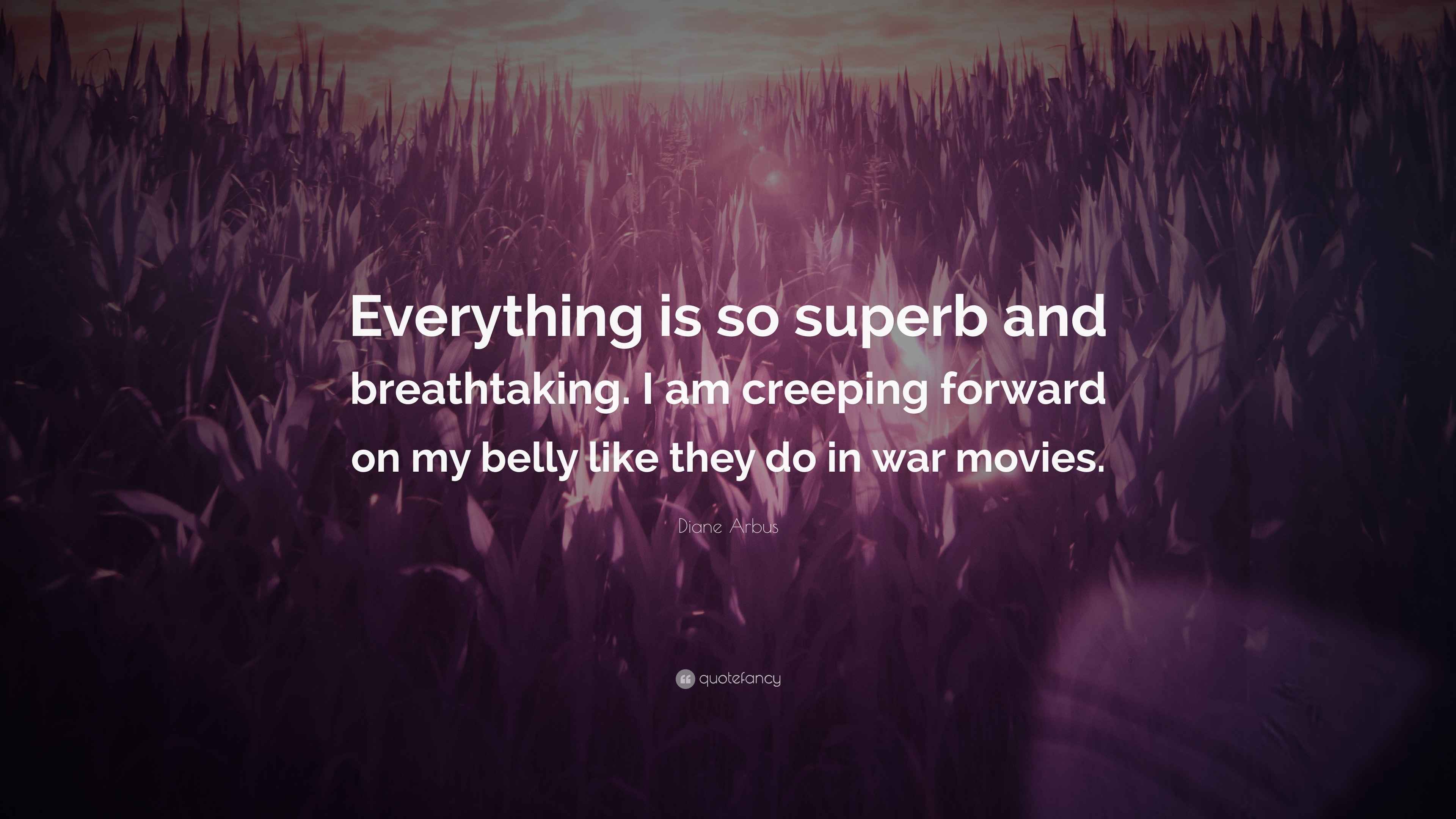 Diane Arbus Quote: “Everything is so superb and breathtaking. I am ...