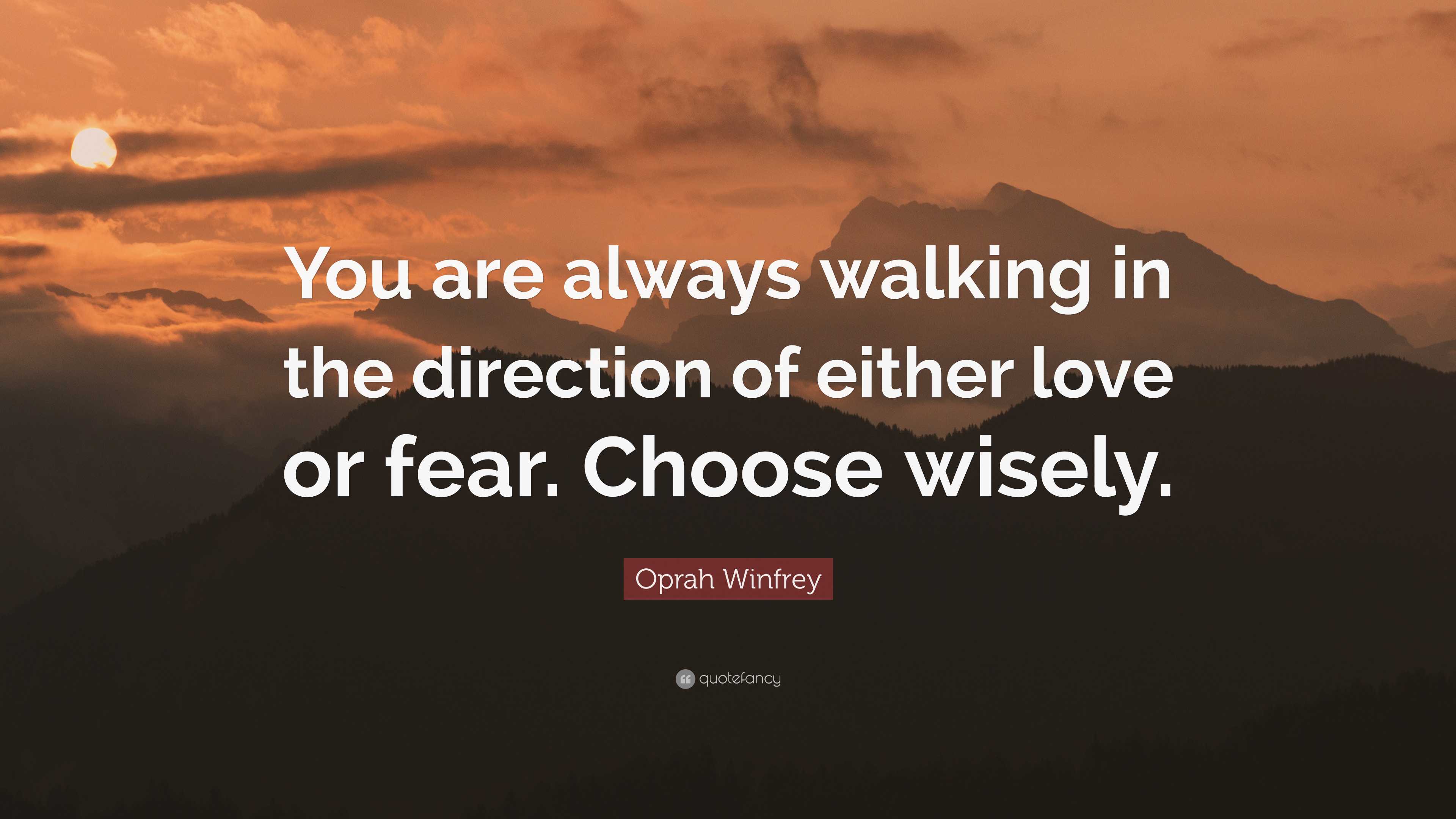 Oprah Winfrey Quote: “You are always walking in the direction of either ...