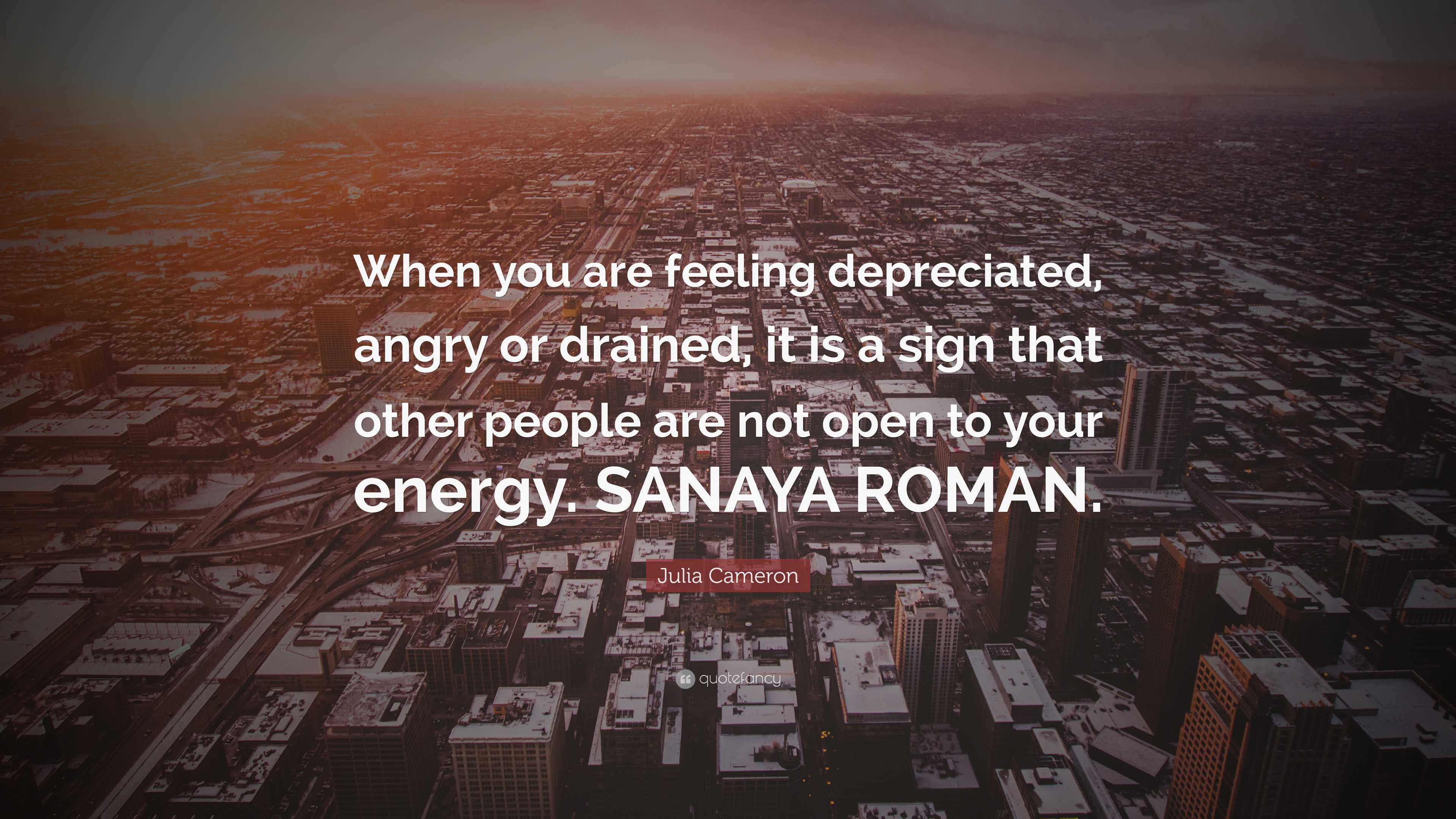 Julia Cameron Quote: “When you are feeling depreciated, angry or ...